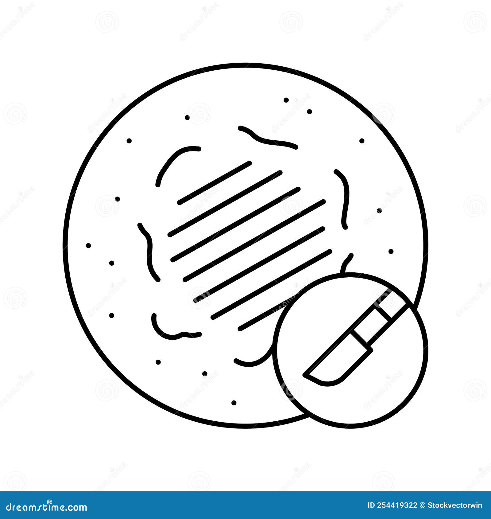 Mole Removal With Laser Cosmetology, Line Icon In Vector Woman Face ...