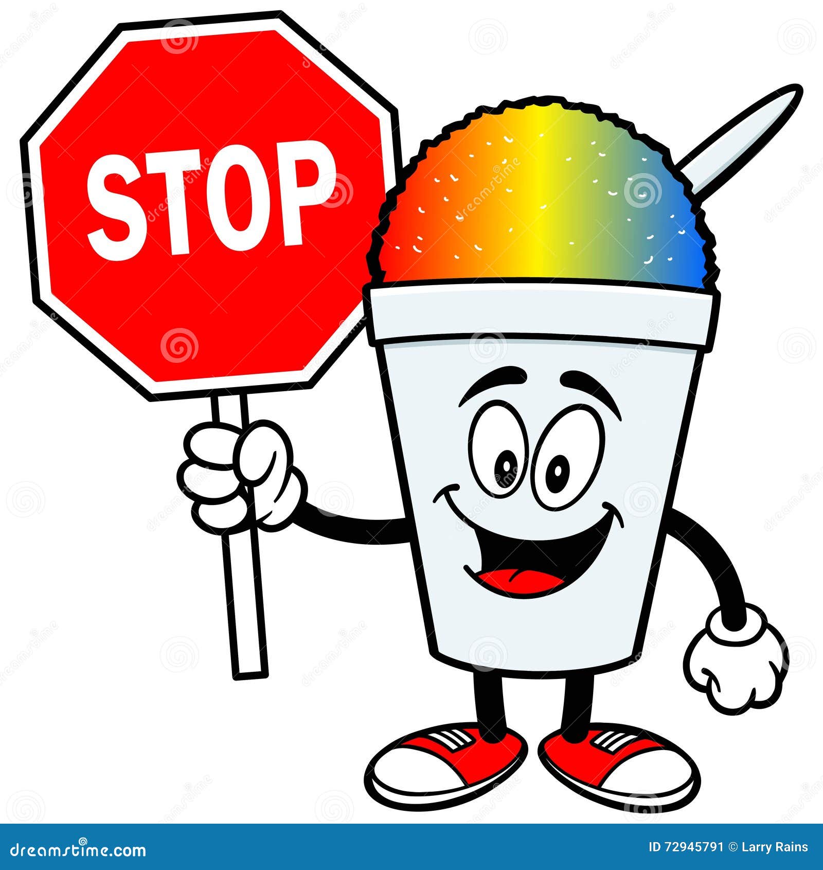 Shaved Ice with Stop Sign stock vector. Illustration of forbidden ...