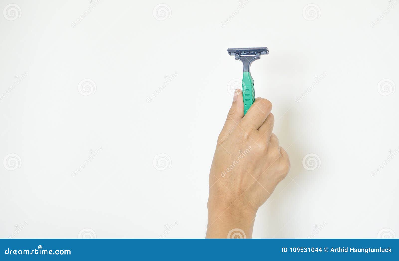 Shaver or Razor in Hand on Background. Stock Photo - Image of hold ...