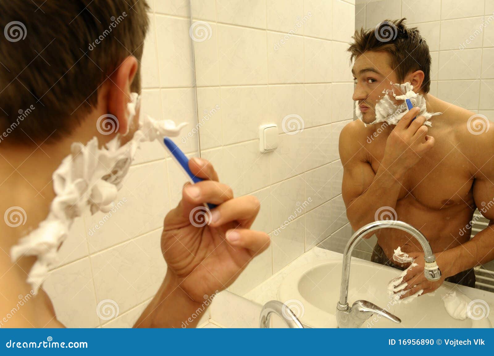 Shaving stock photo. Image of white, concentration, hygiene - 16956890