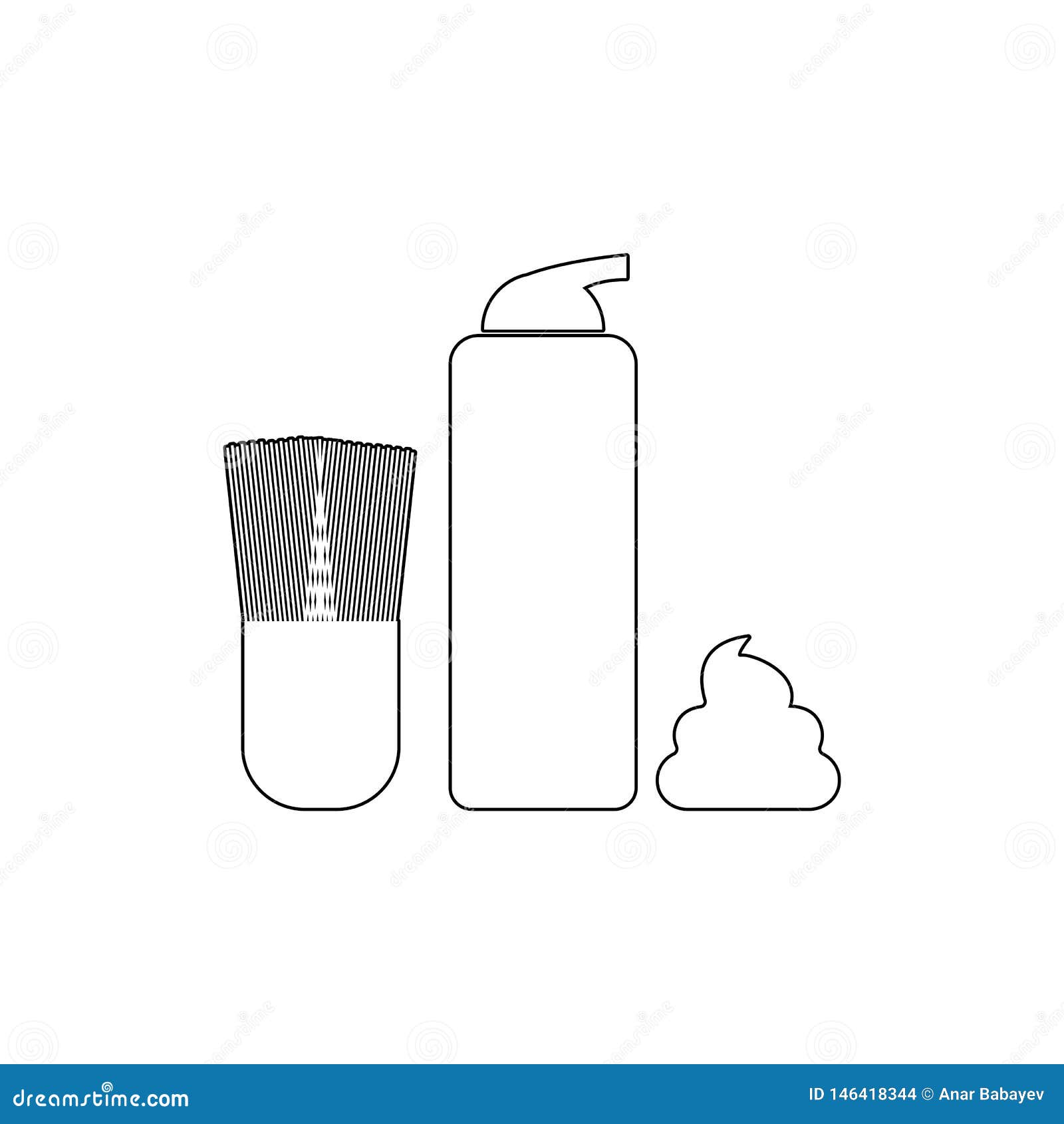 Shaving Accessories Outline Icon Bathroom And Sauna Element Icon