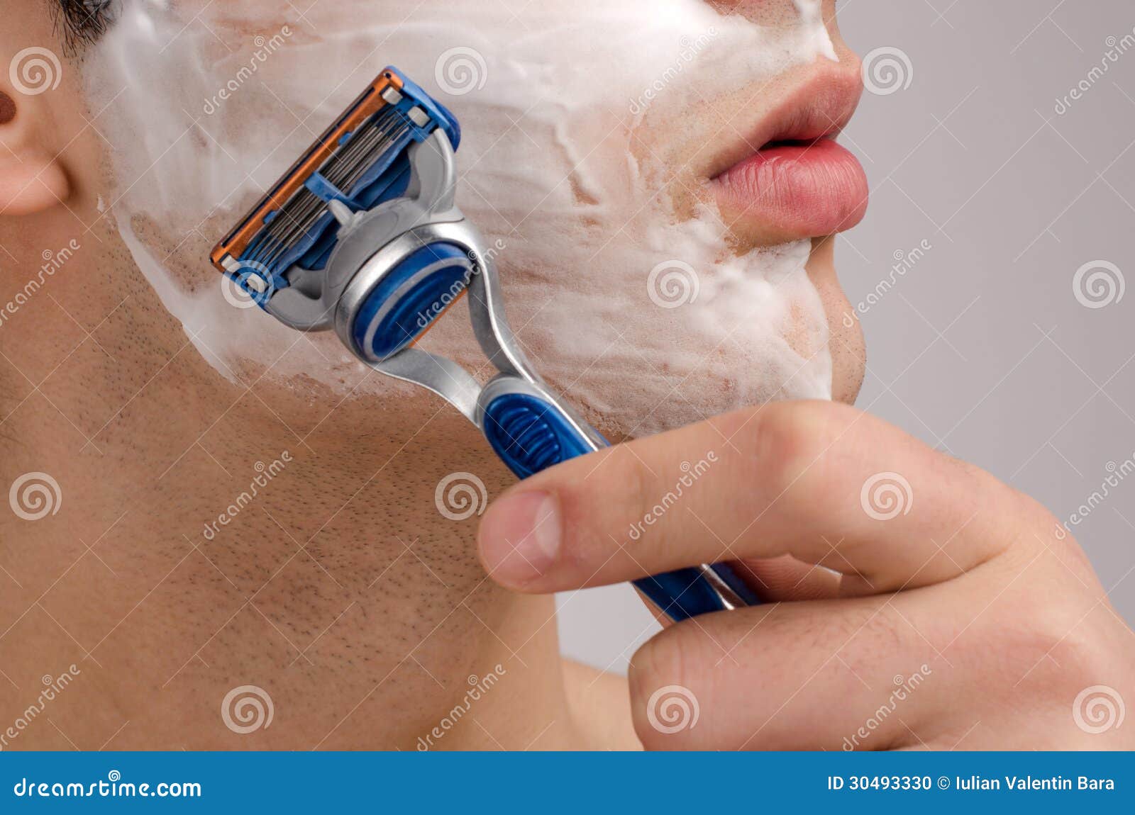 Shaving the Beard with a Razor. Stock Photo - Image of fresh, hygiene ...