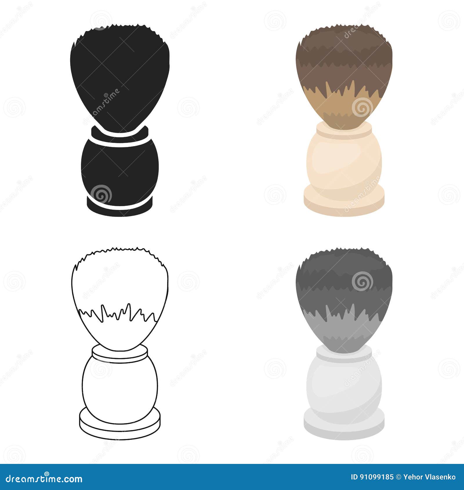 Shaving Brush Icon in Cartoon Style Isolated on White Background ... Shaving Brush Icon in Cartoon Style Isolated on White Background ...
