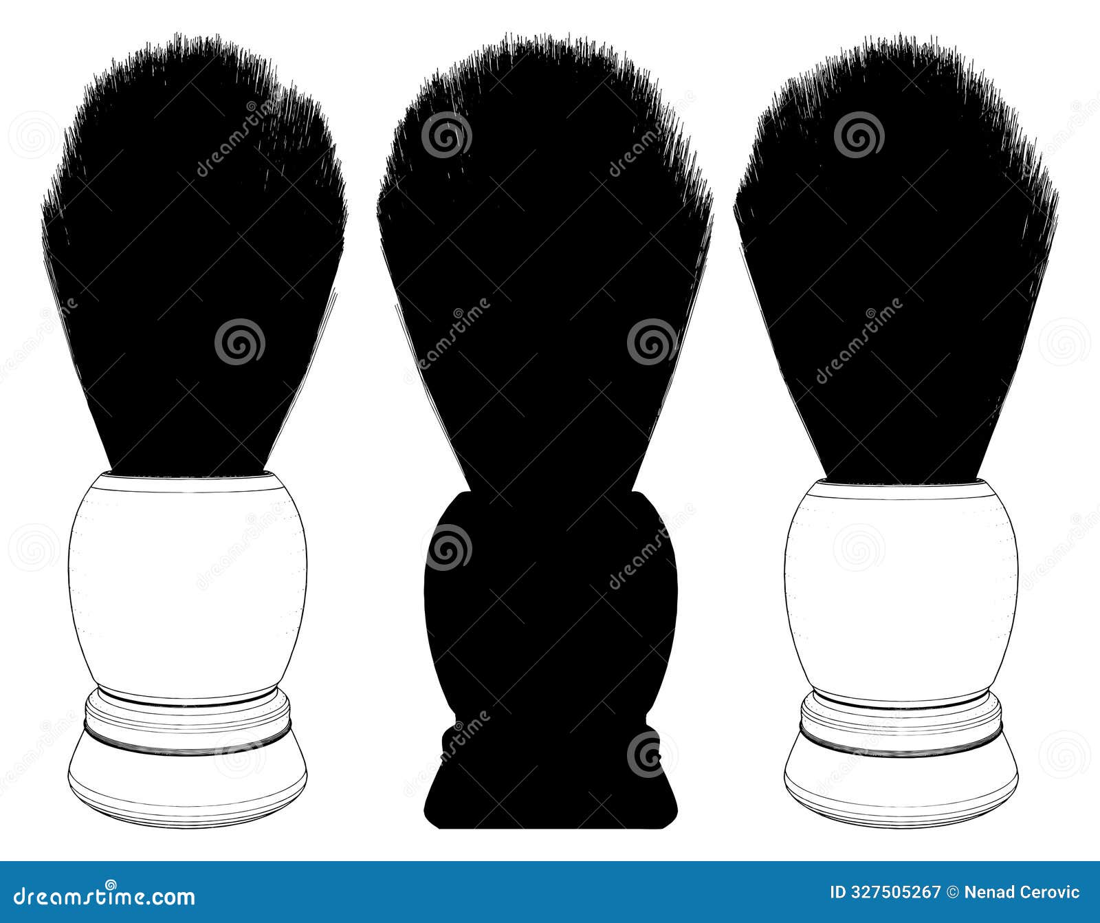 Shaving Brush Vector. an Illustration of a Retro Brush for Shaving ...