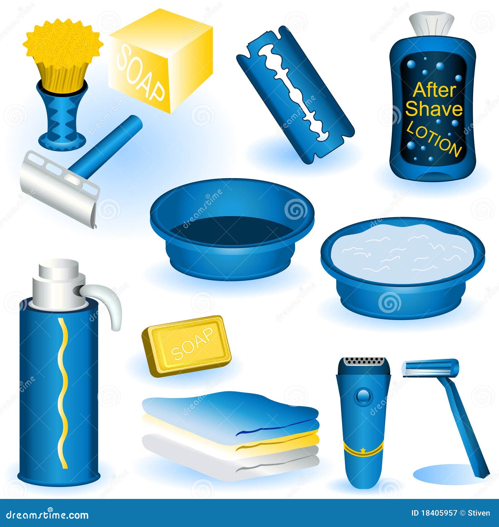Shaving collection stock vector. Illustration of modern - 18405957