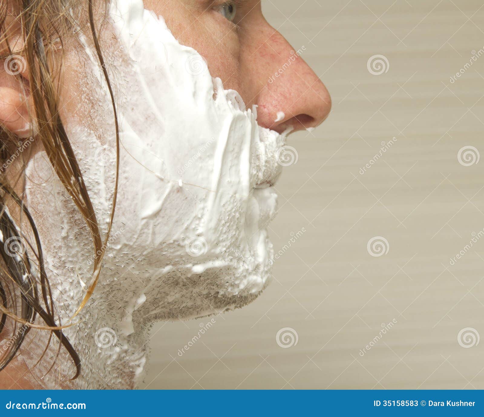 Shaving Cream on a Man S Face Stock Image - Image of human, grooming ...