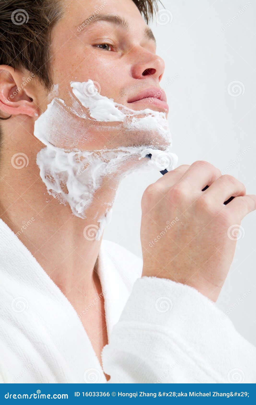 Shaving face stock photo. Image of laughing, handsome - 16033366