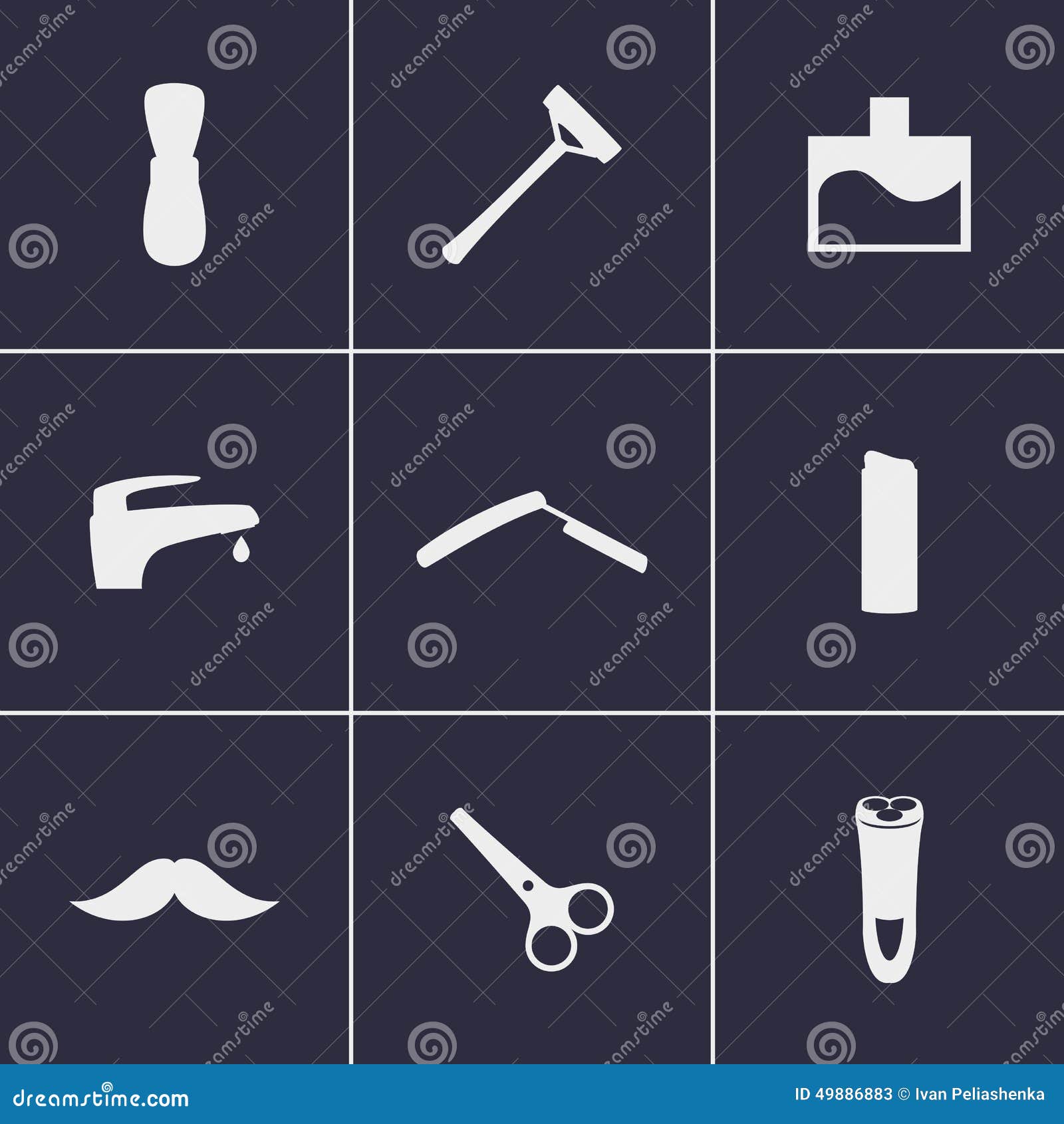 Shaving icons stock illustration. Illustration of collection - 49886883