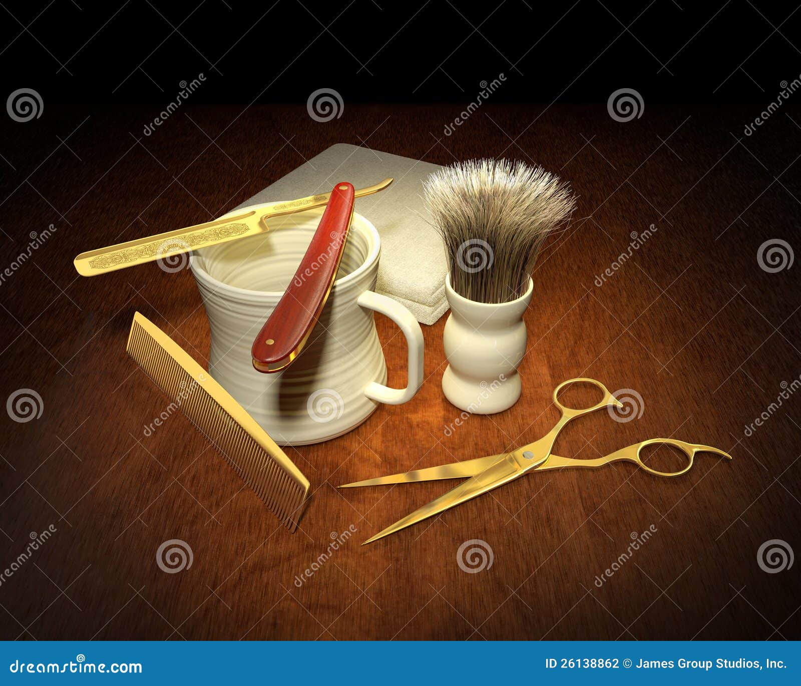 Shaving Implements stock photo. Image of brush, straight - 26138862