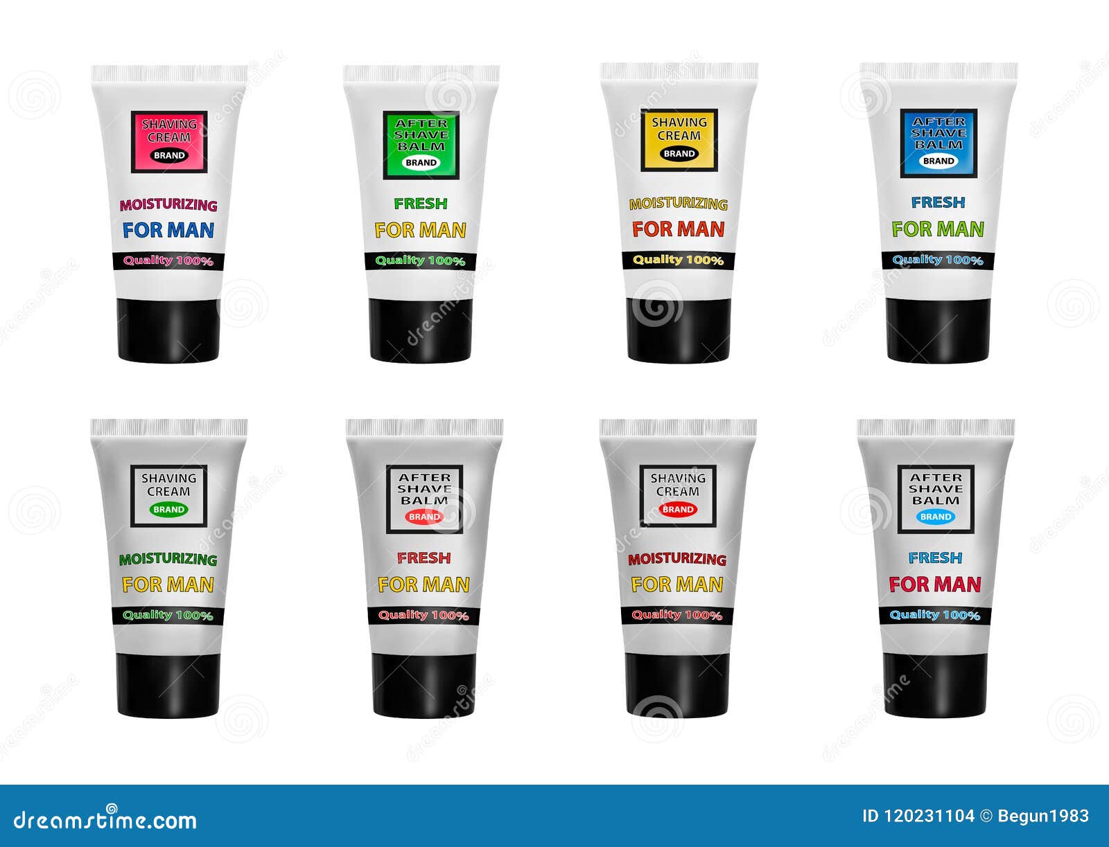 Aftershave Balm And Cream Vector Icon Illustration. Sign For Barber ...