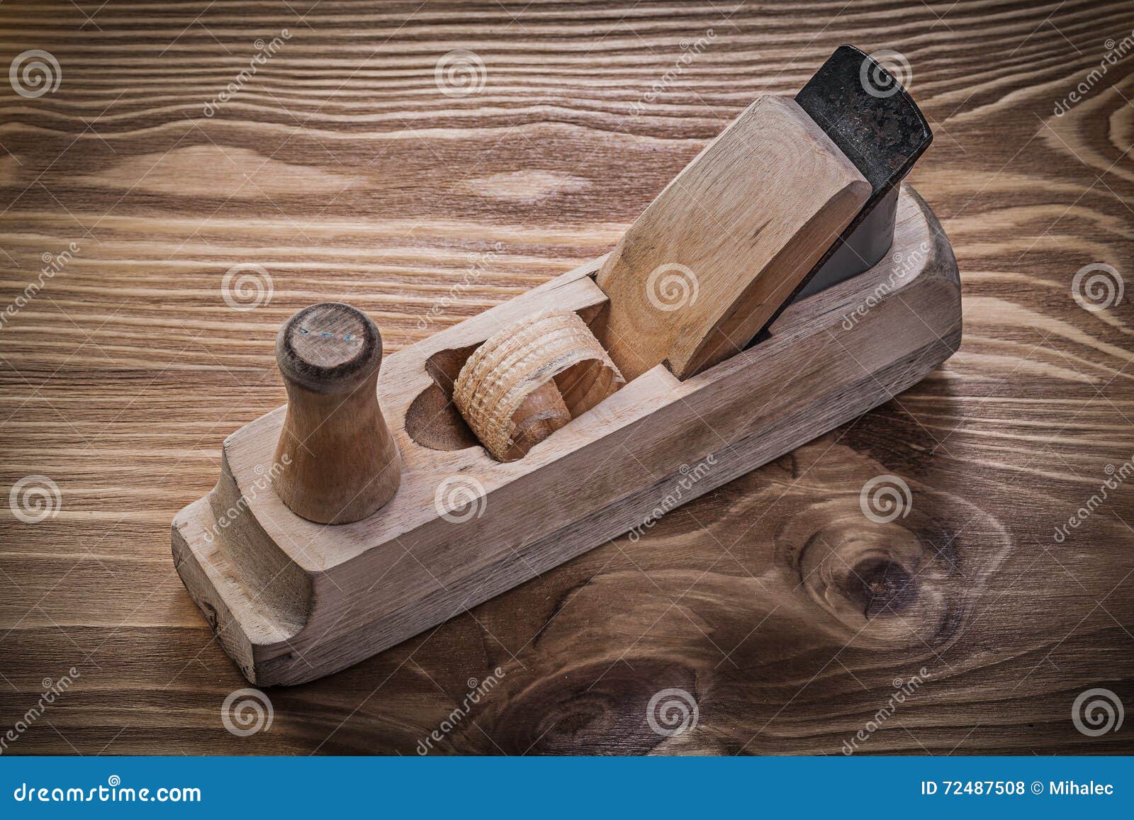 Shaving Plane on Vintage Wooden Board Construction Concept Stock Photo ...