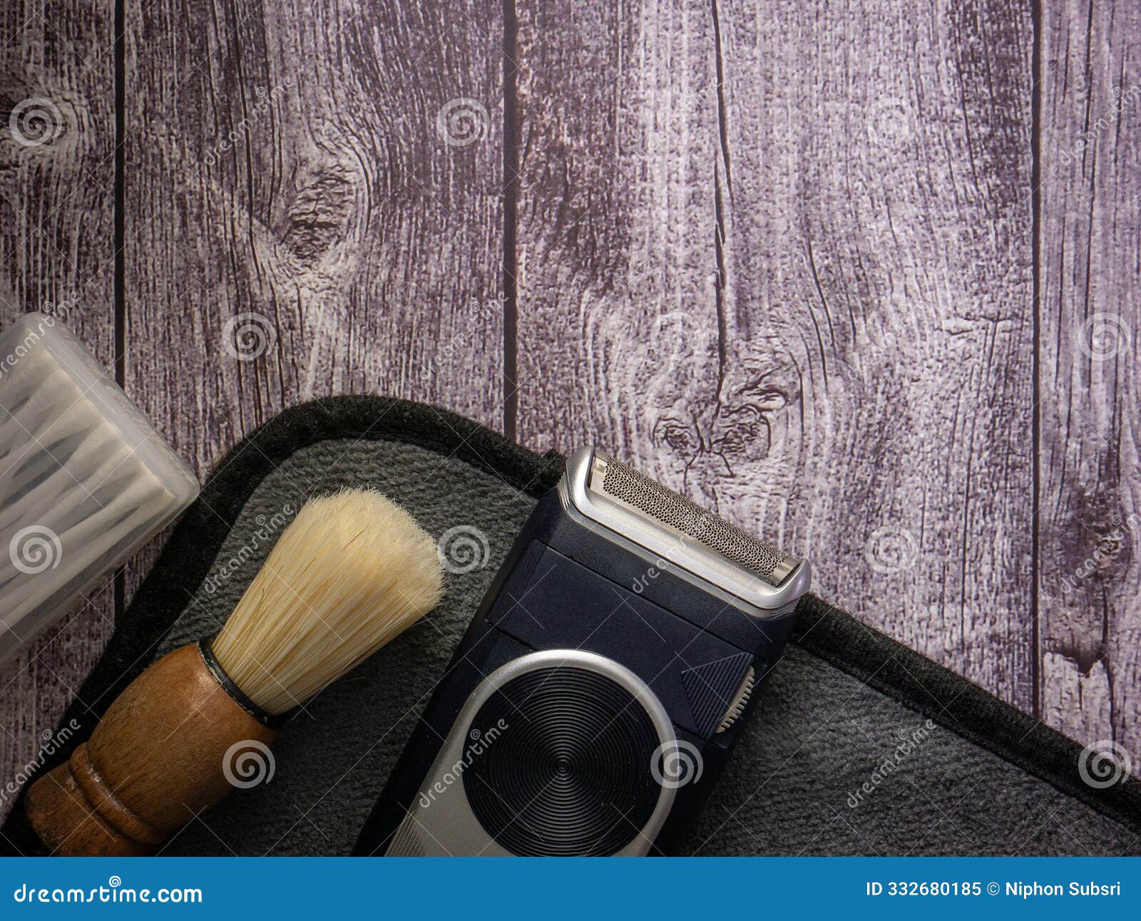 The Shave and Brush on Wood Table Men Concept Stock Image - Image of ...