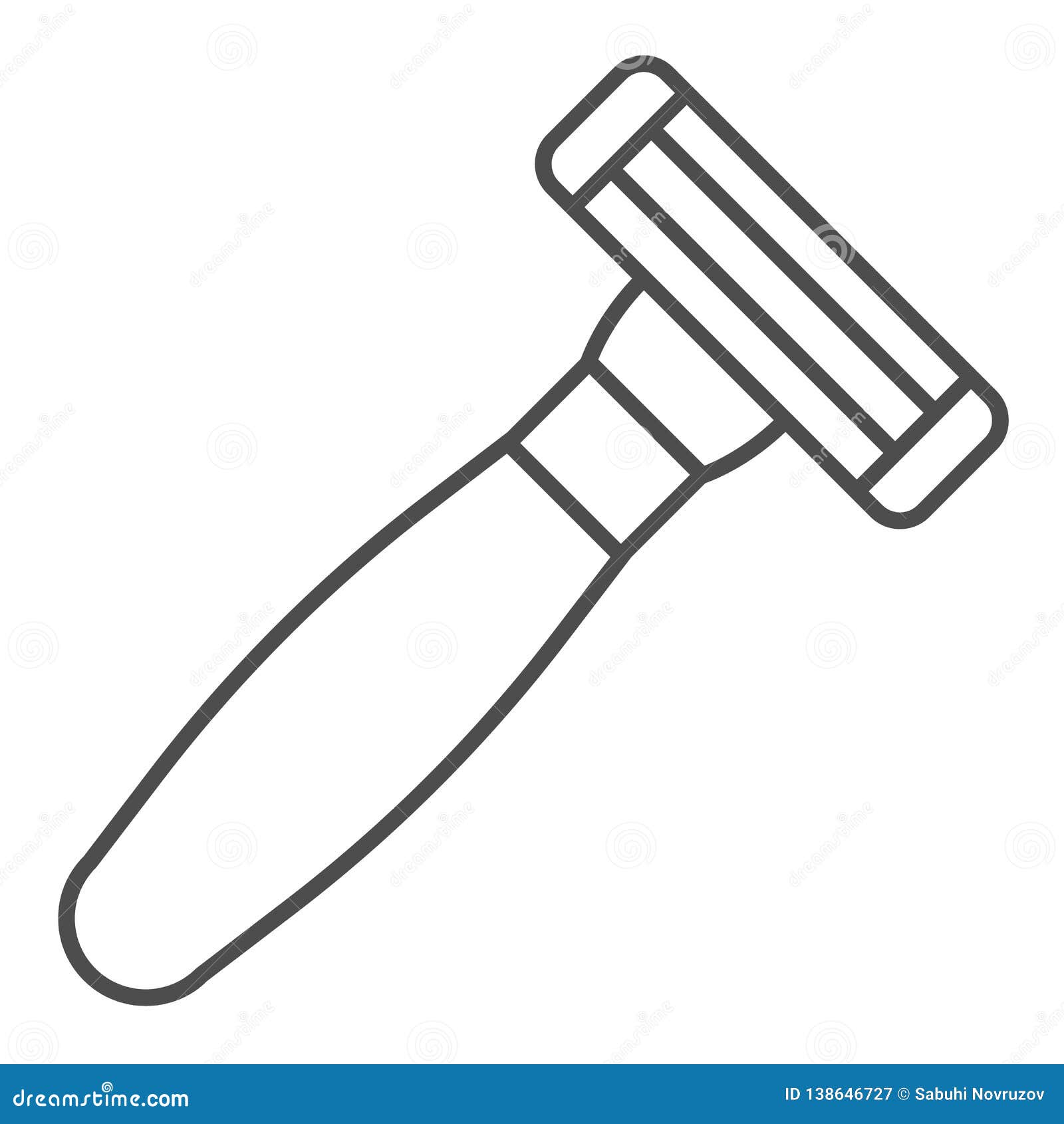 Man And Razor Thin Line Icon. Boy Shaving Vector Illustration Isolated ... Man And Razor Thin Line Icon. Boy Shaving Vector Illustration Isolated ...