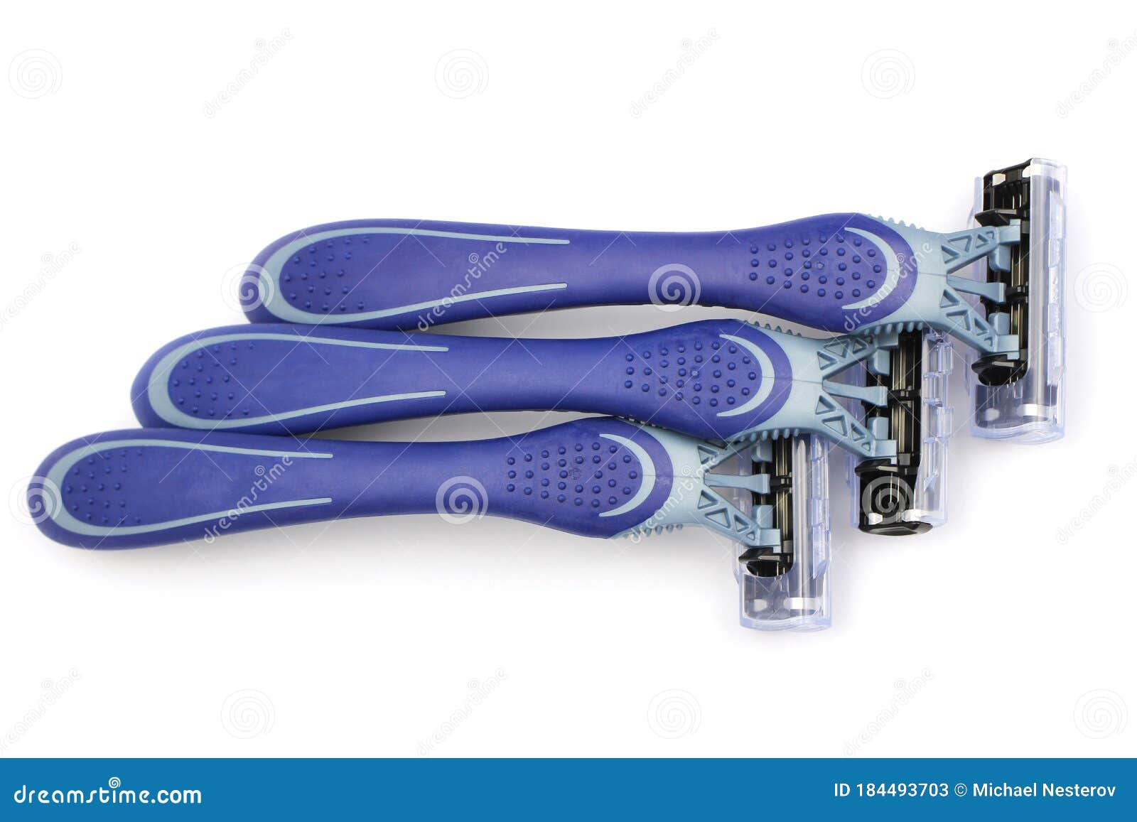Shaving Razors Isolated on a White Background. Top View Stock Image ...