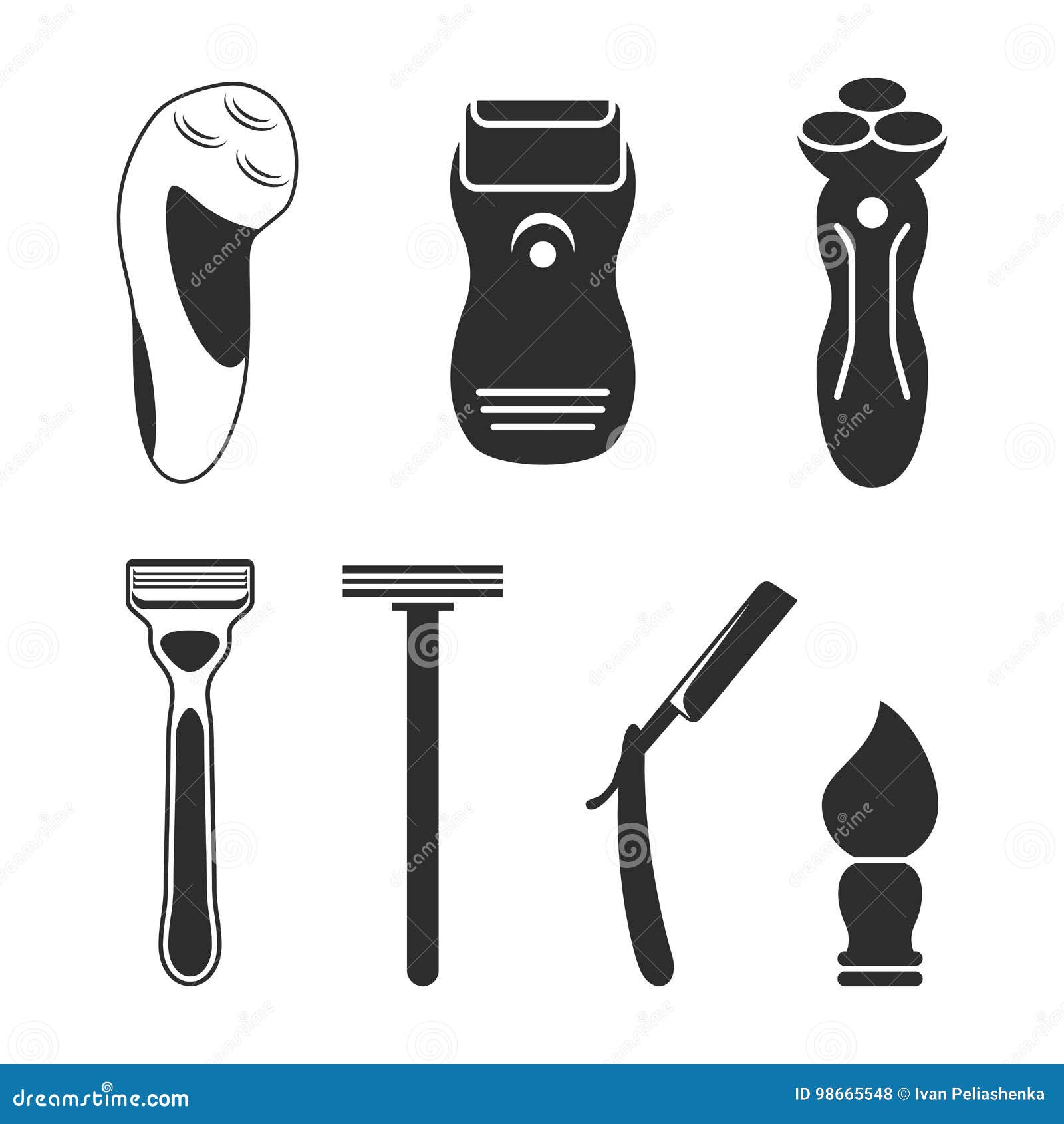 Shaving tools icons stock illustration. Illustration of accessories ...