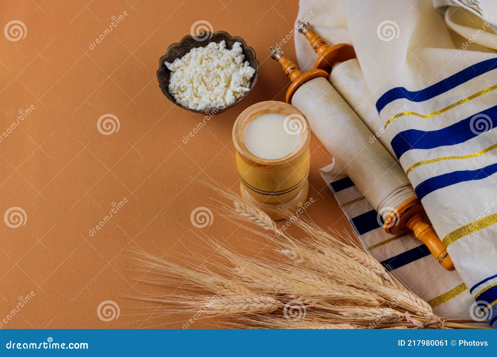 Shavuot Is A Traditional Religious Jewish Holiday On Torah Scroll And