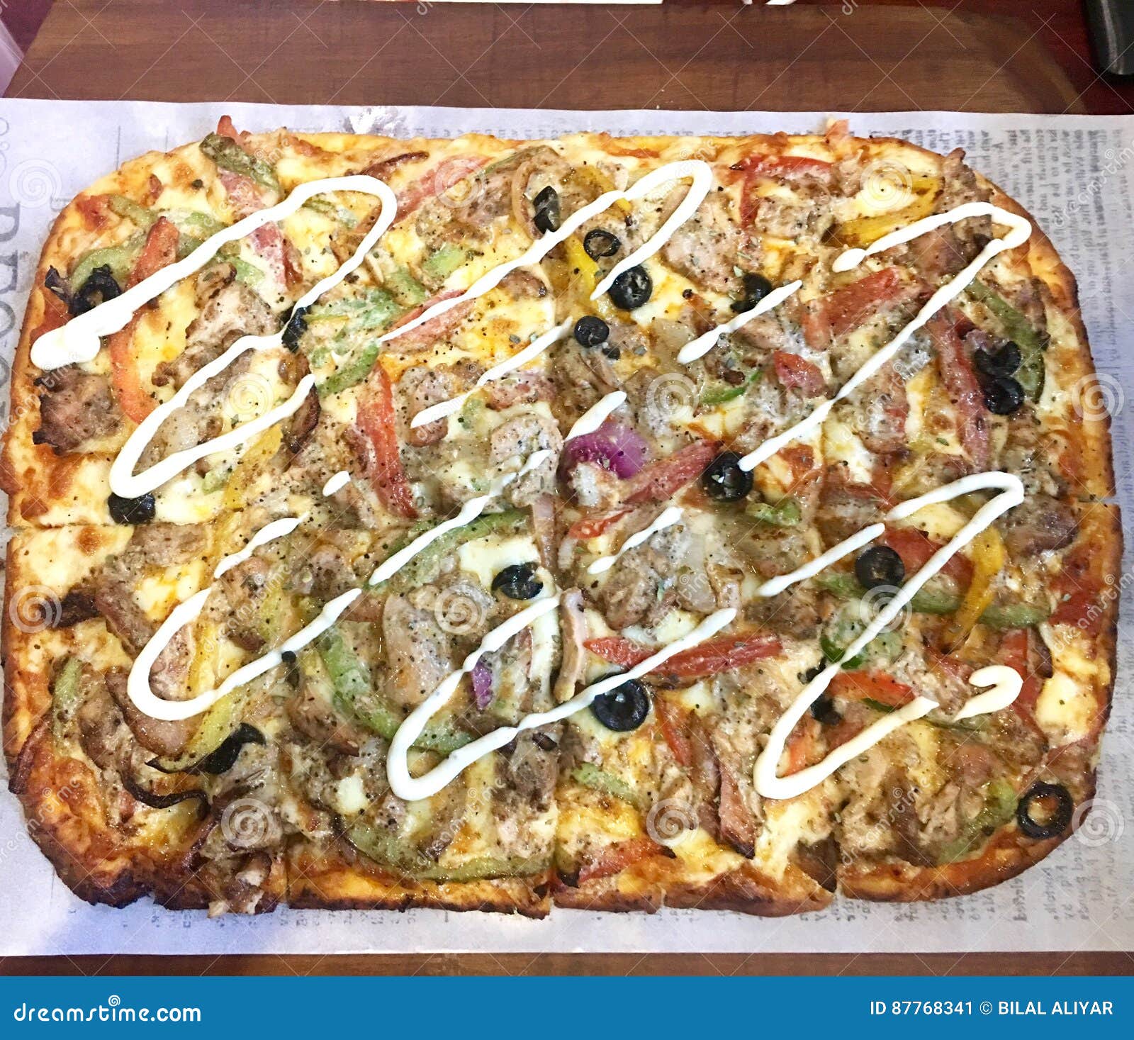 Shawarma Chicken Pizza Royalty-Free Stock Photography | CartoonDealer ...