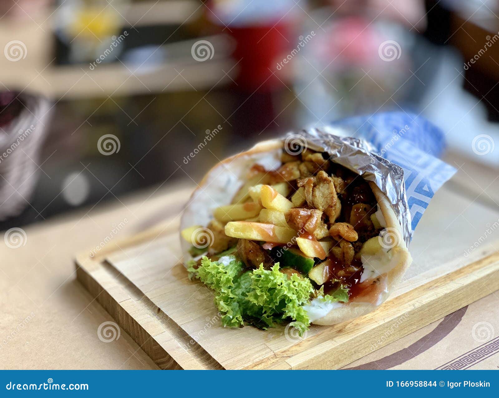 Shawarma with Chicken and Potatoes Stock Photo - Image of cuisine, dish ...