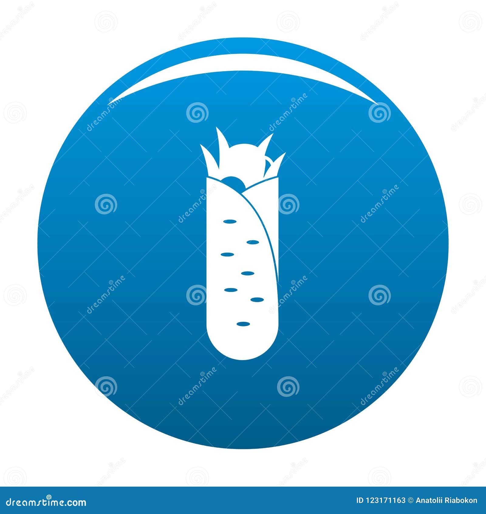 Shawarma icon blue stock illustration. Illustration of fresh - 123171163