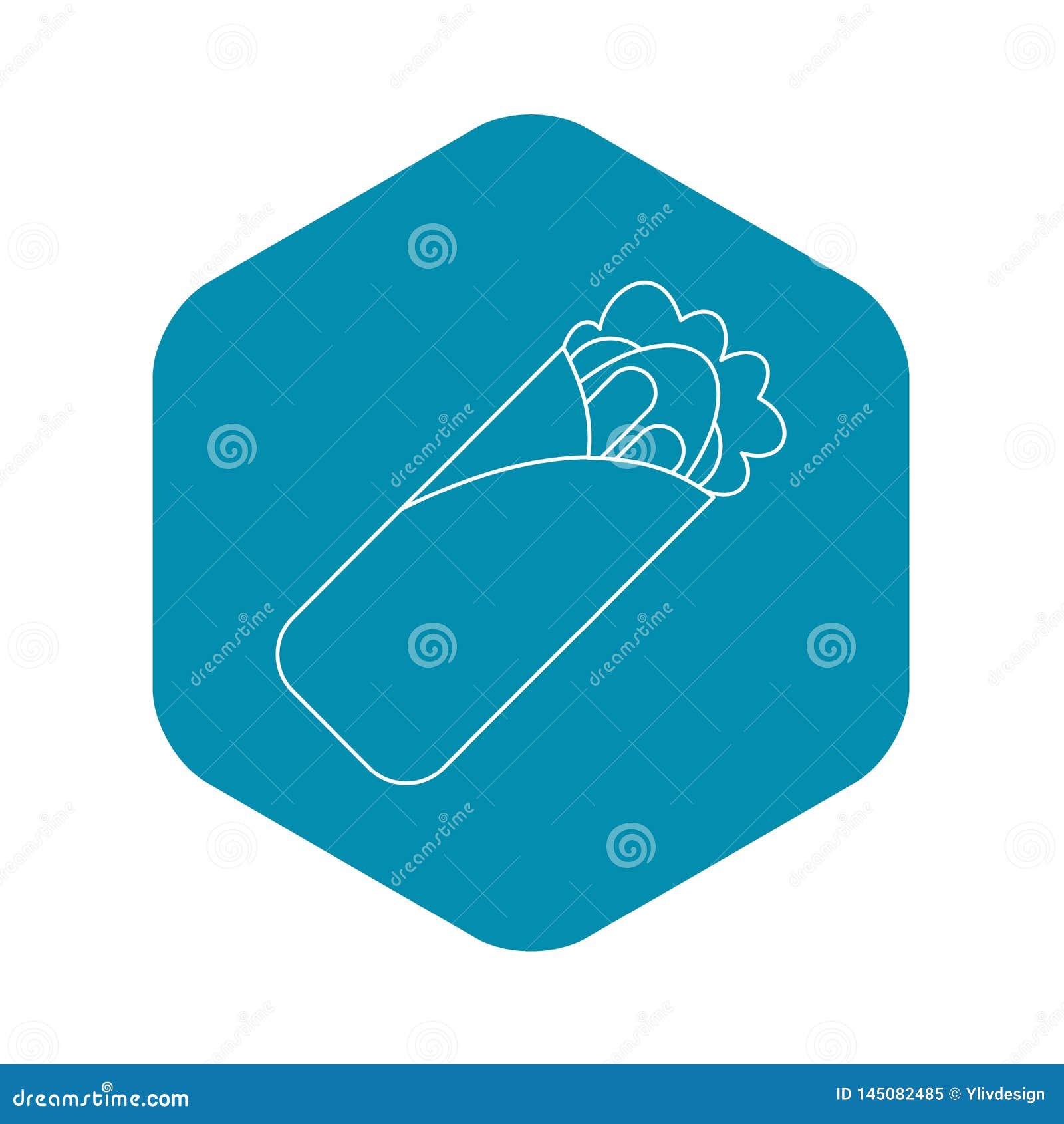 Shawarma Icon, Outline Style Stock Vector - Illustration of cuisine ...