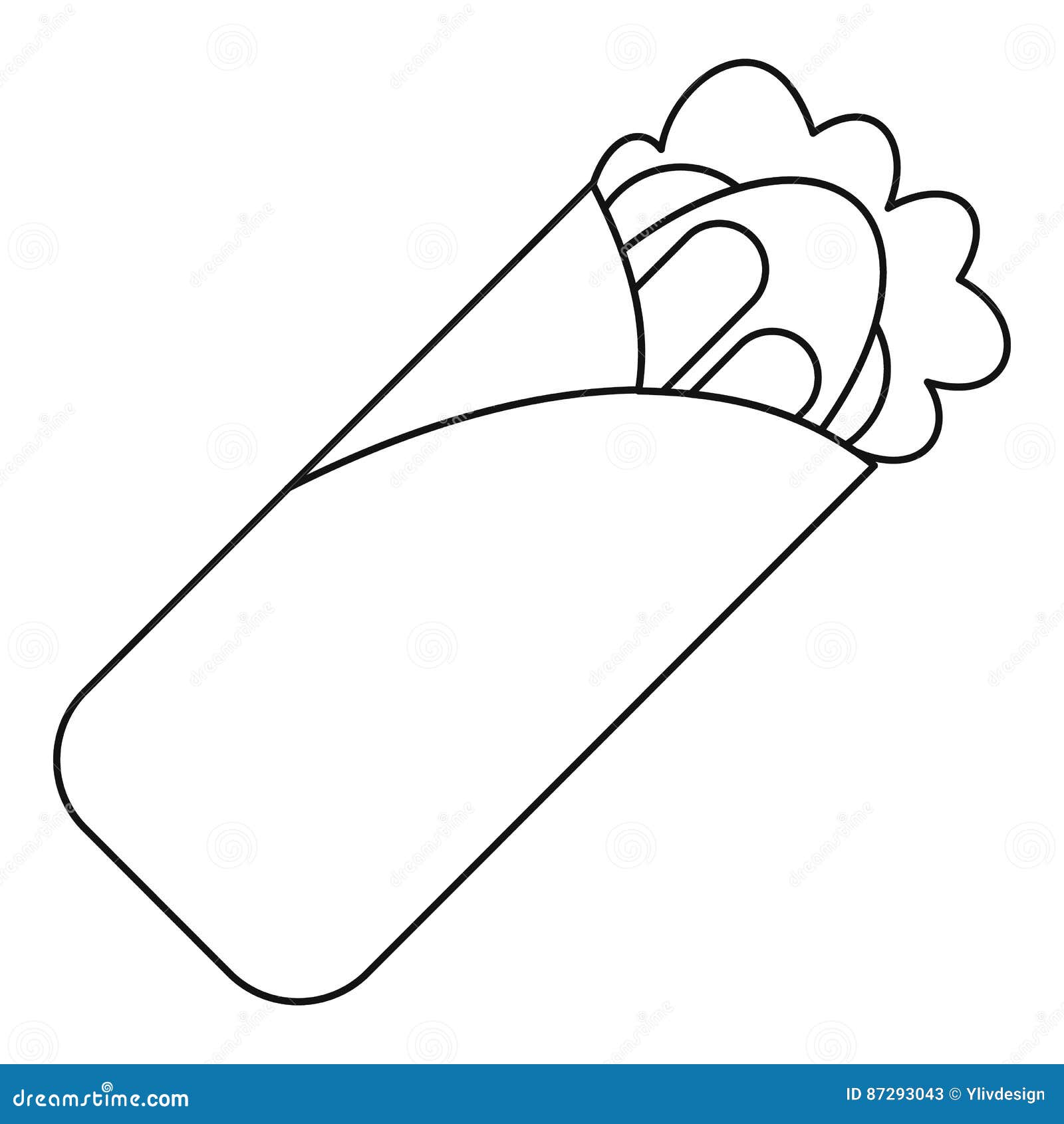 Shawarma Icon, Outline Style Stock Vector - Illustration of ingredient ...