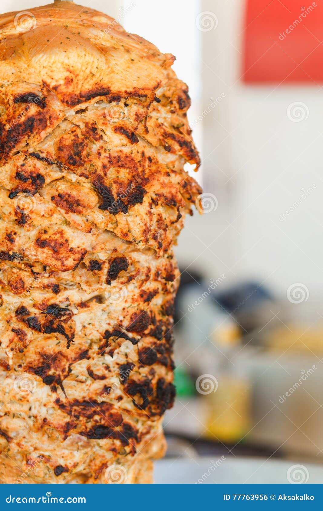 Shawarma meat being cut stock photo. Image of fragrant - 77763956
