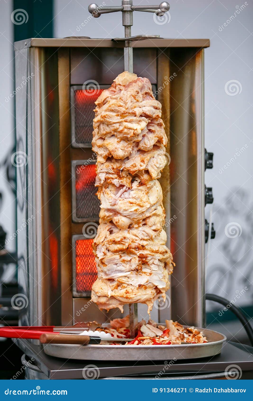 Shawarma meat being stock image. Image of authentic, giro - 91346271