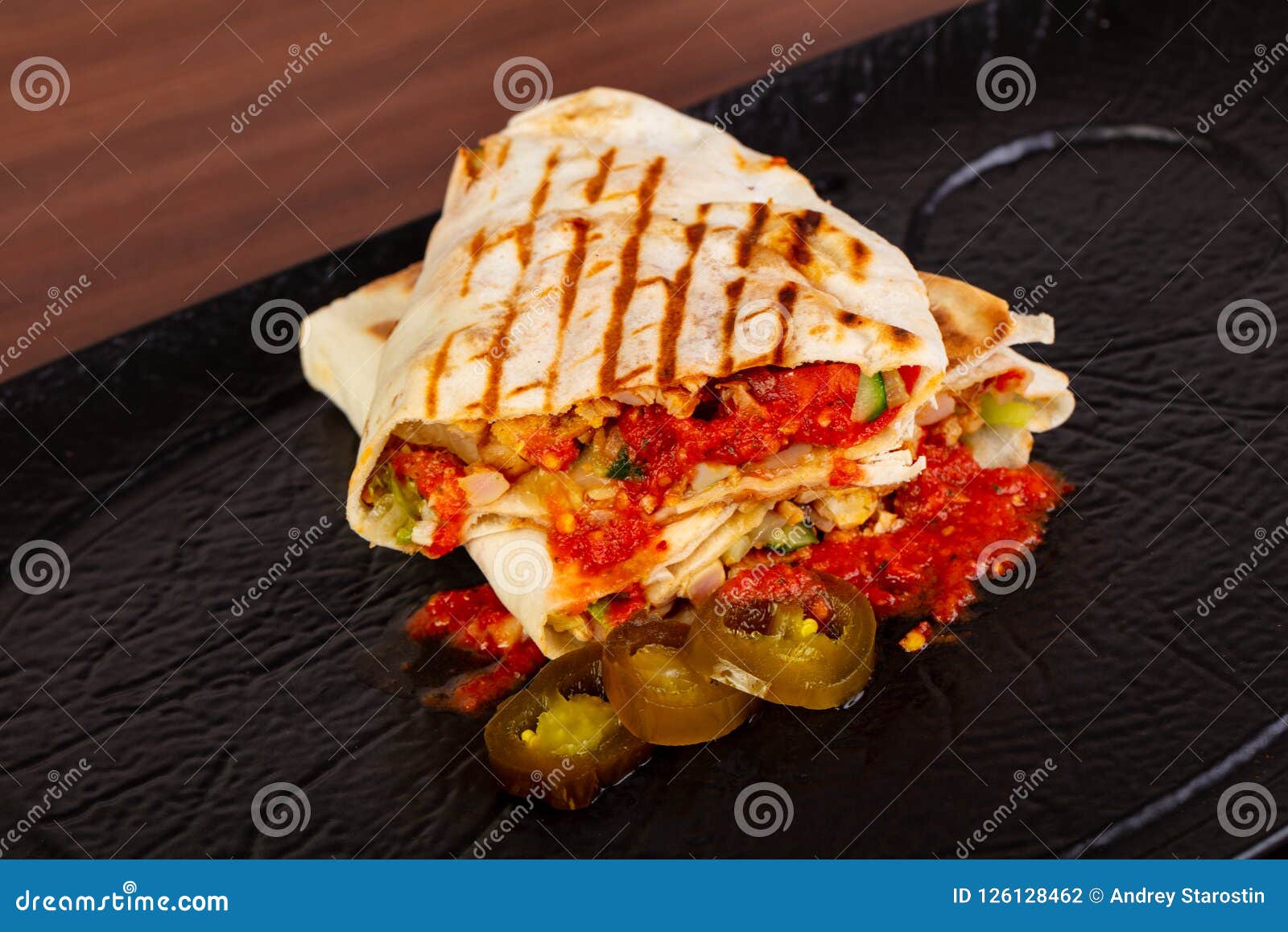 Shawarma with meat stock photo. Image of lebanese, background - 126128462