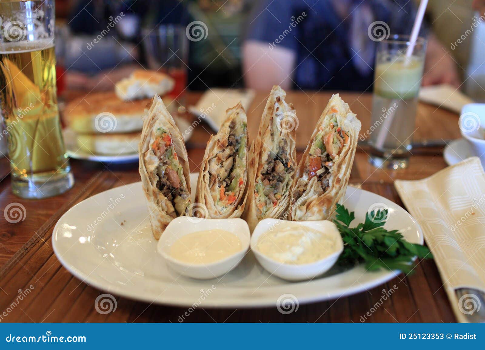 Shawarma on plate stock image. Image of lunch, onion - 25123353