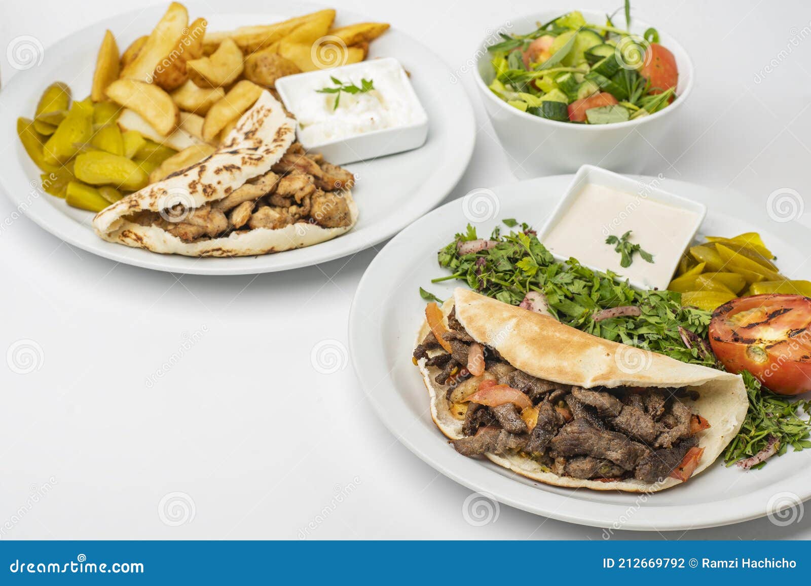 Shawarma Plate , Shawarma Beef and Chicken Plate Stock Photo - Image of ...