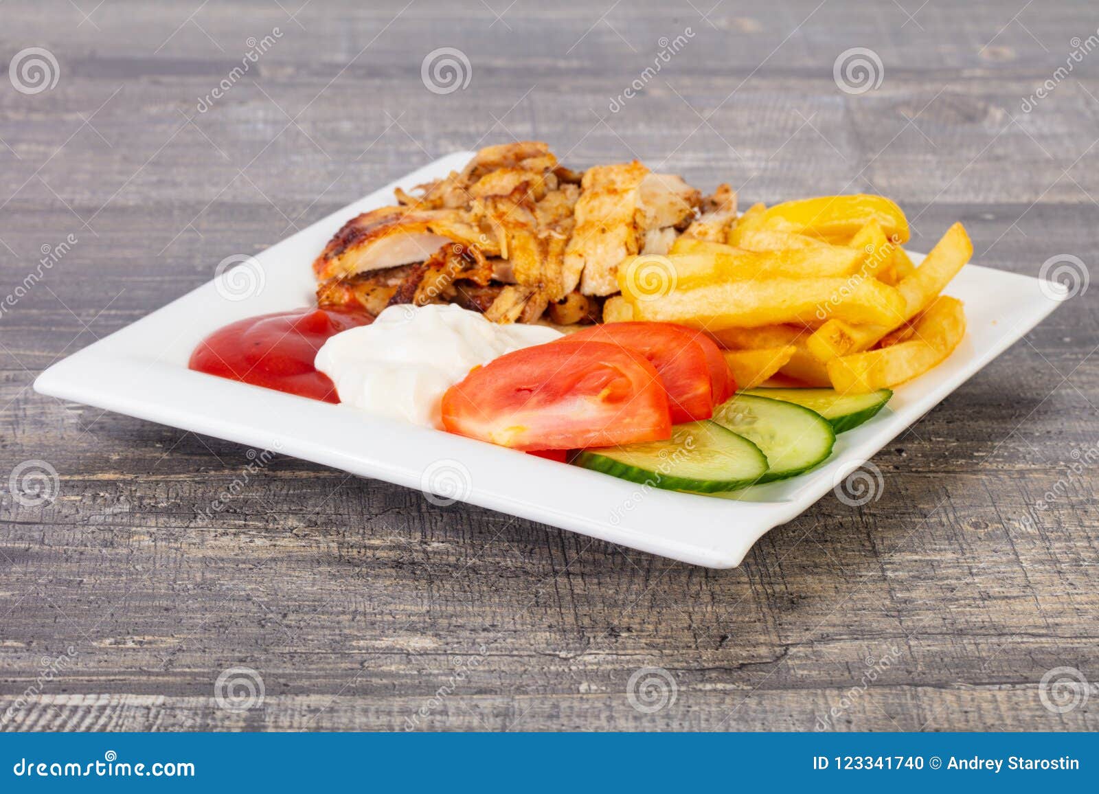 Shawarma in plate stock photo. Image of white, plate - 123341740