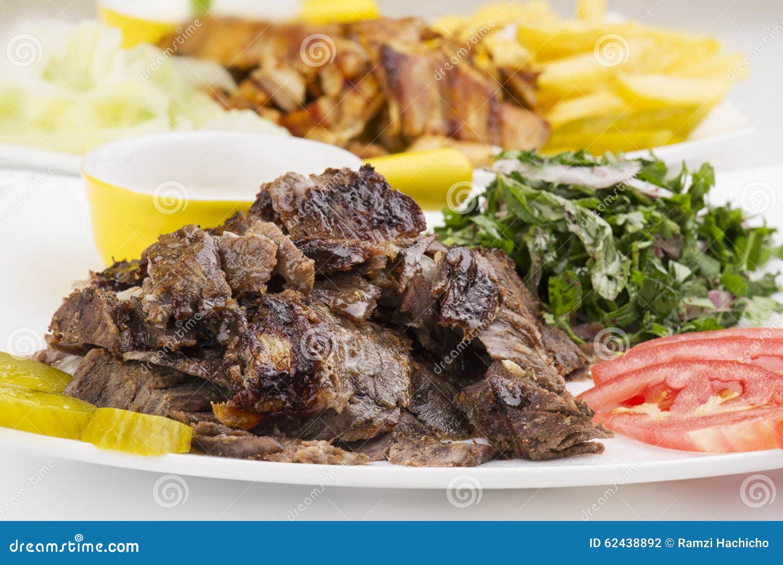 Shawarma Plate , Shawarma Beef and Chicken Plate Stock Photo - Image of ...