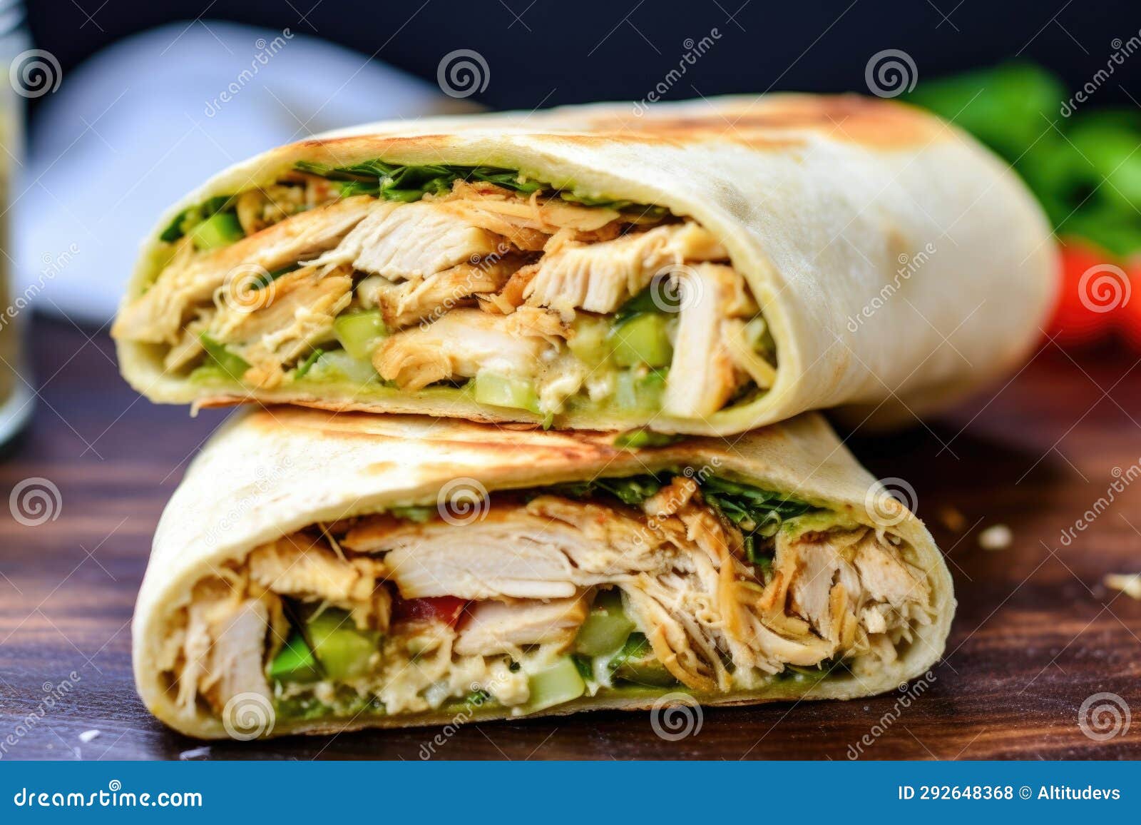Shawarma Sandwich Cut in Half, Showcasing Fillings Stock Photo - Image ...