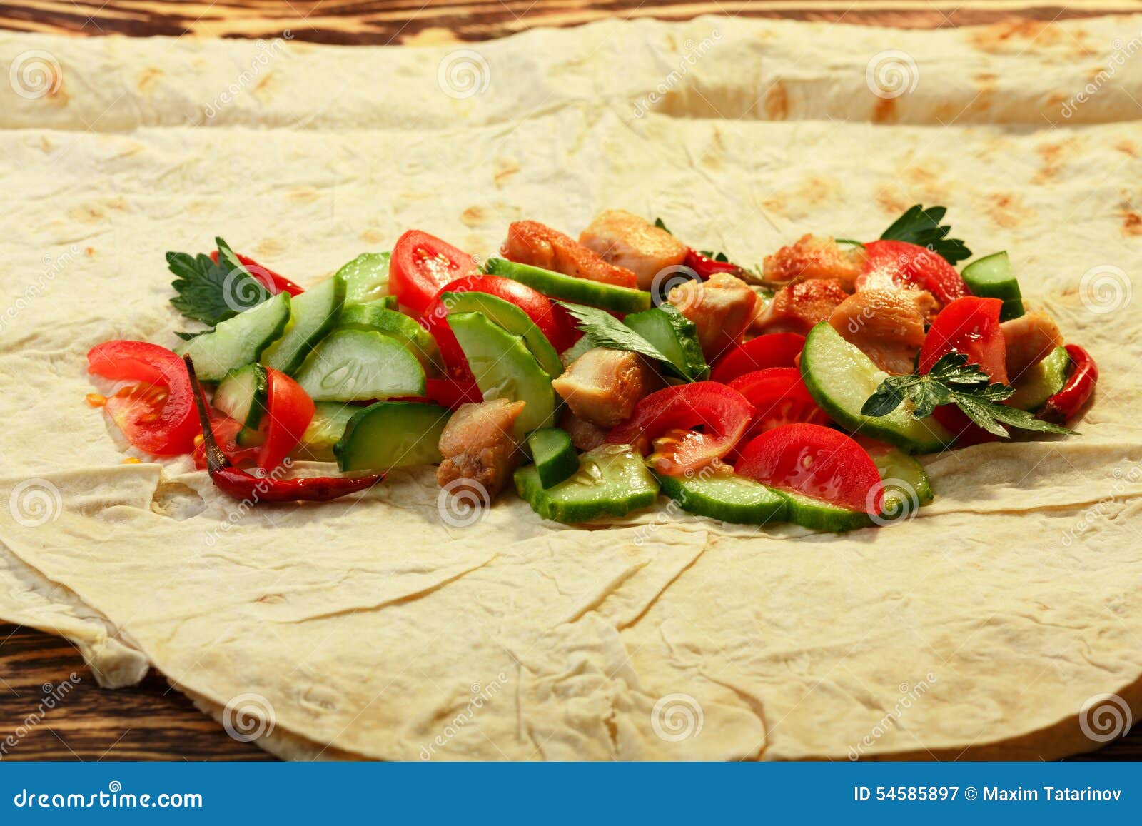 Shawarma stock image. Image of turkish, dinner, durum - 54585897