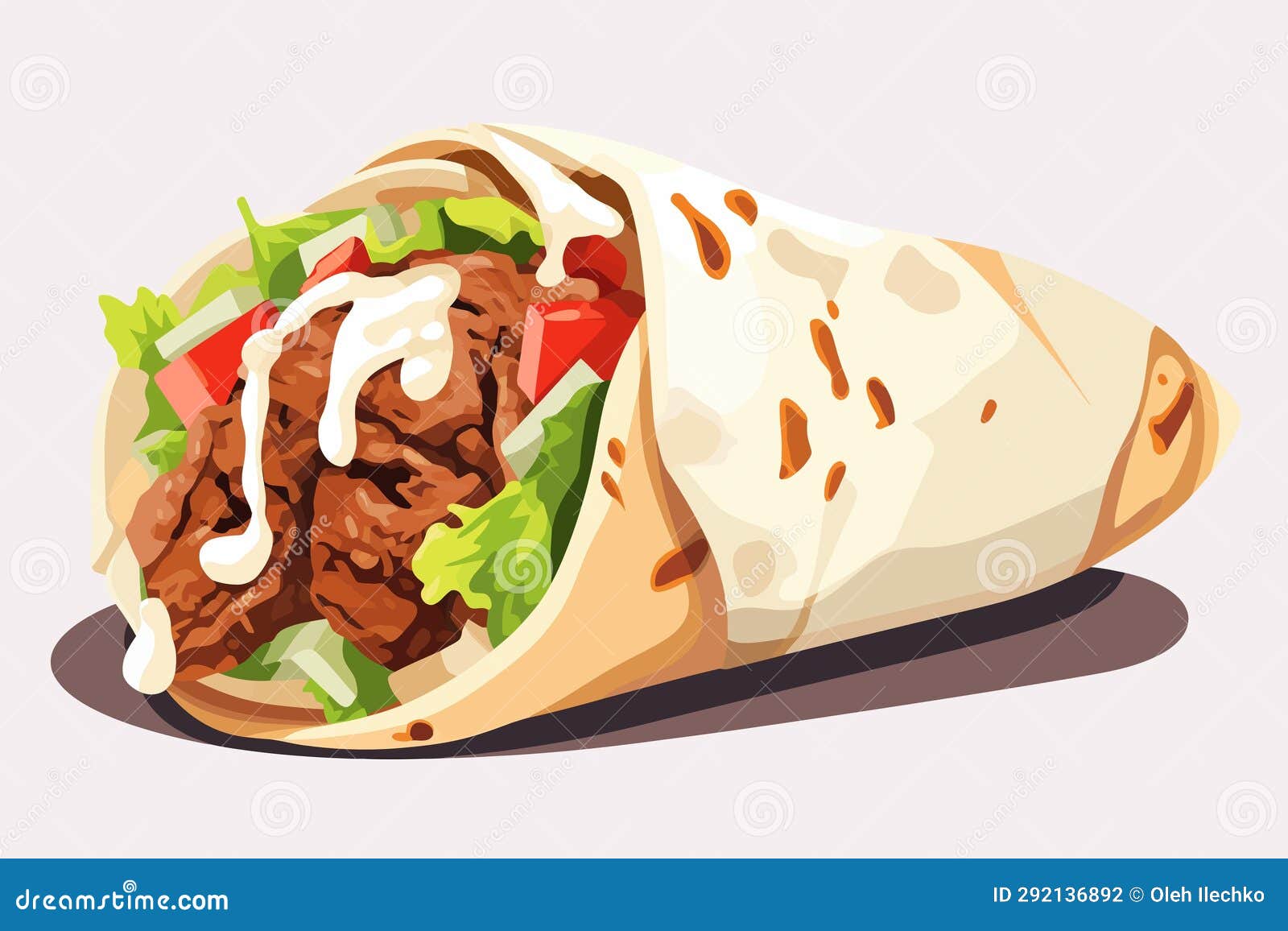 Shawarma Vector Flat Minimalistic Isolated Vector Style Illustration Stock Vector - Illustration ...