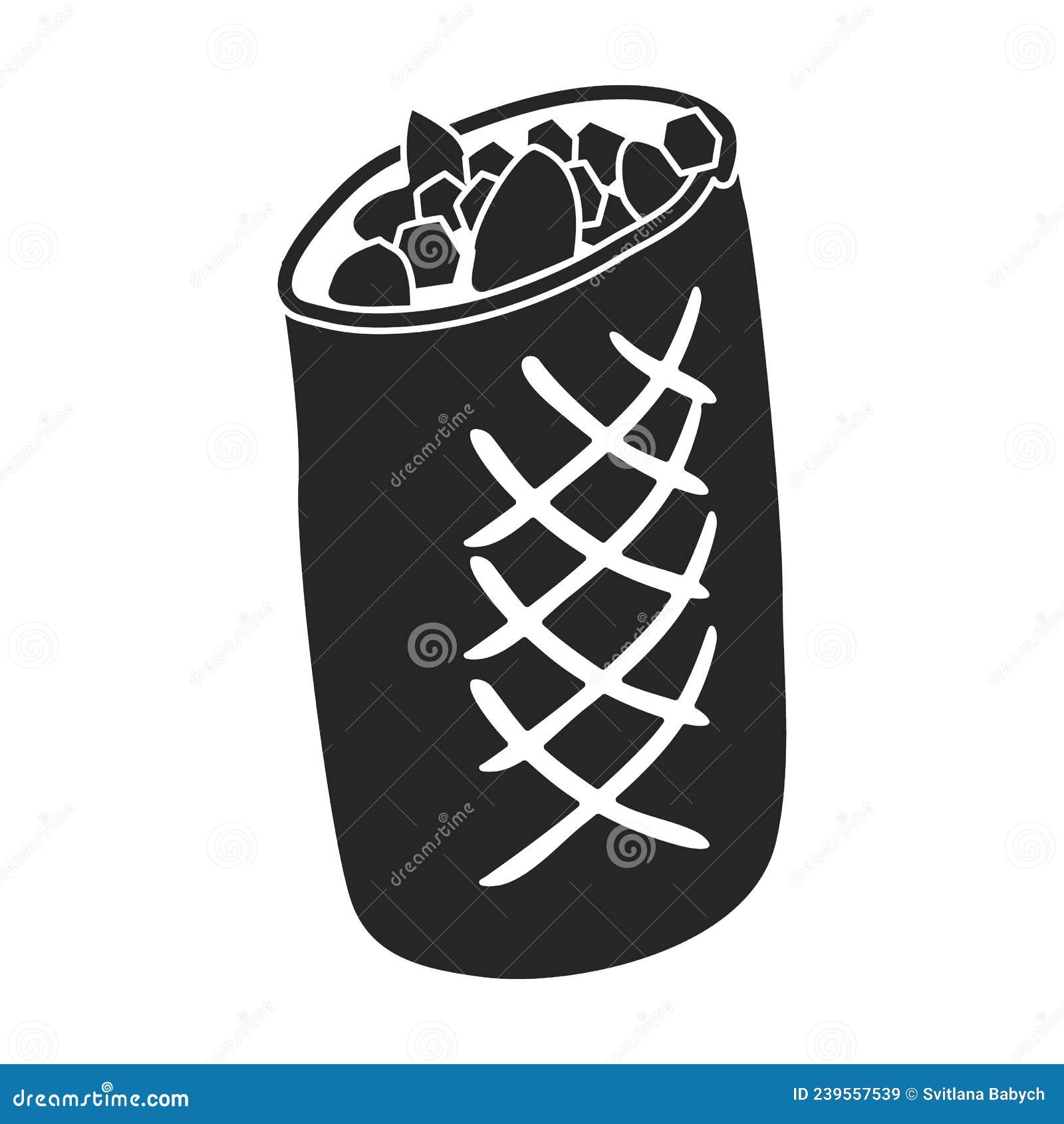 Shawarma Vector Icon.Black Vector Icon Isolated on White Background ...