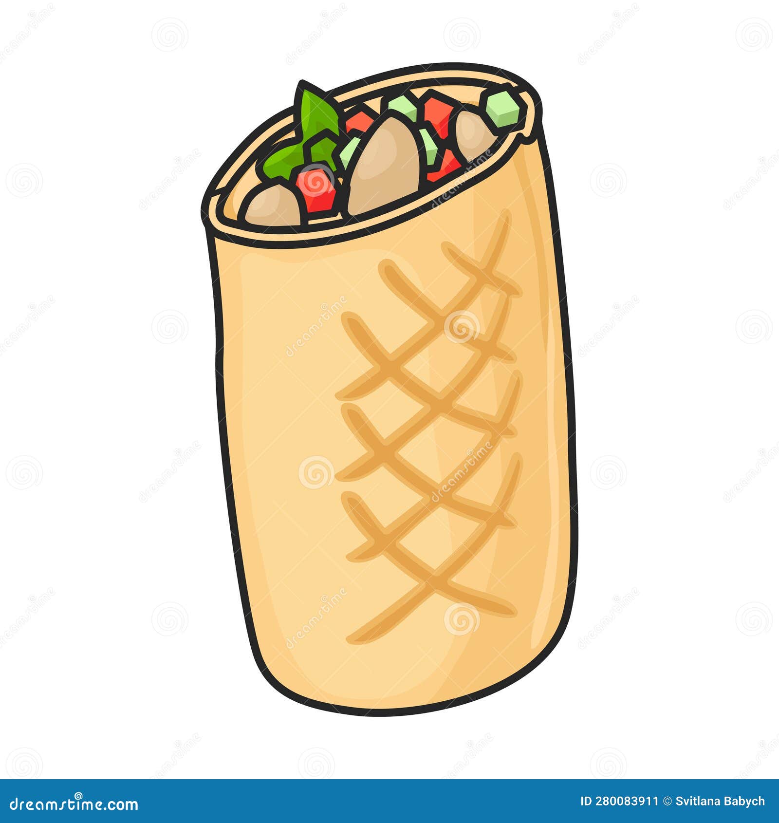 Shawarma Vector Icon.Color Vector Icon Isolated on White Background ...
