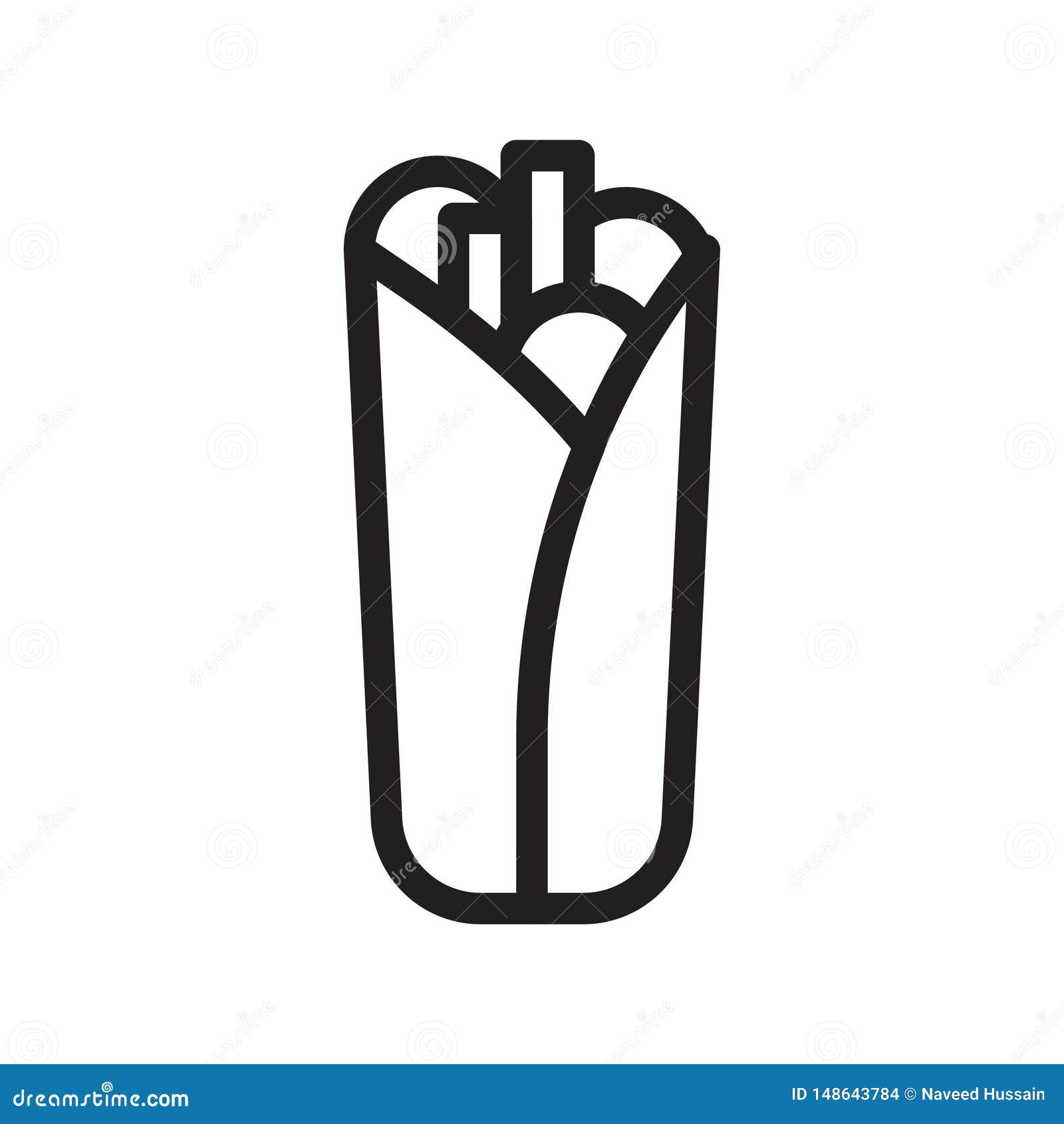 Shawarma Thin Line Vector Icon Stock Illustration - Illustration of ...