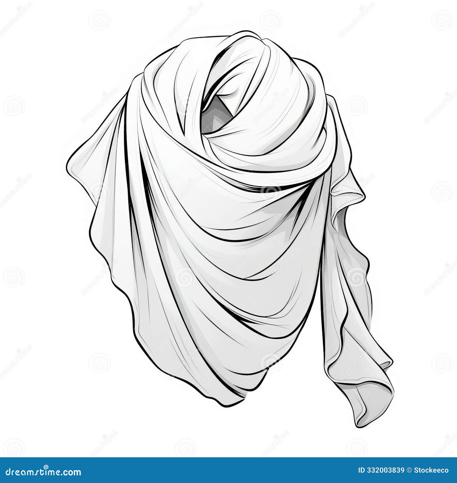 Simple Minimalistic Flat Line Drawing of a Shawl Design Stock ...