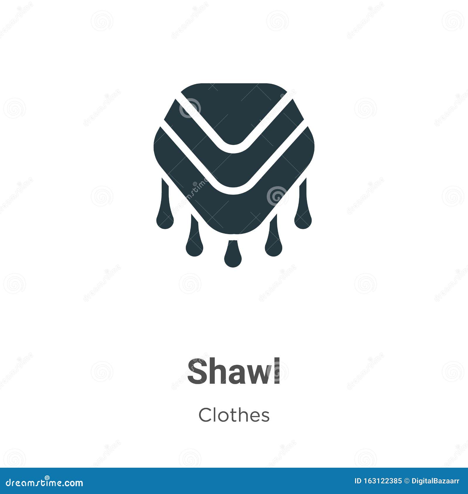 Shawl Vector Icon on White Background. Flat Vector Shawl Icon Symbol ...