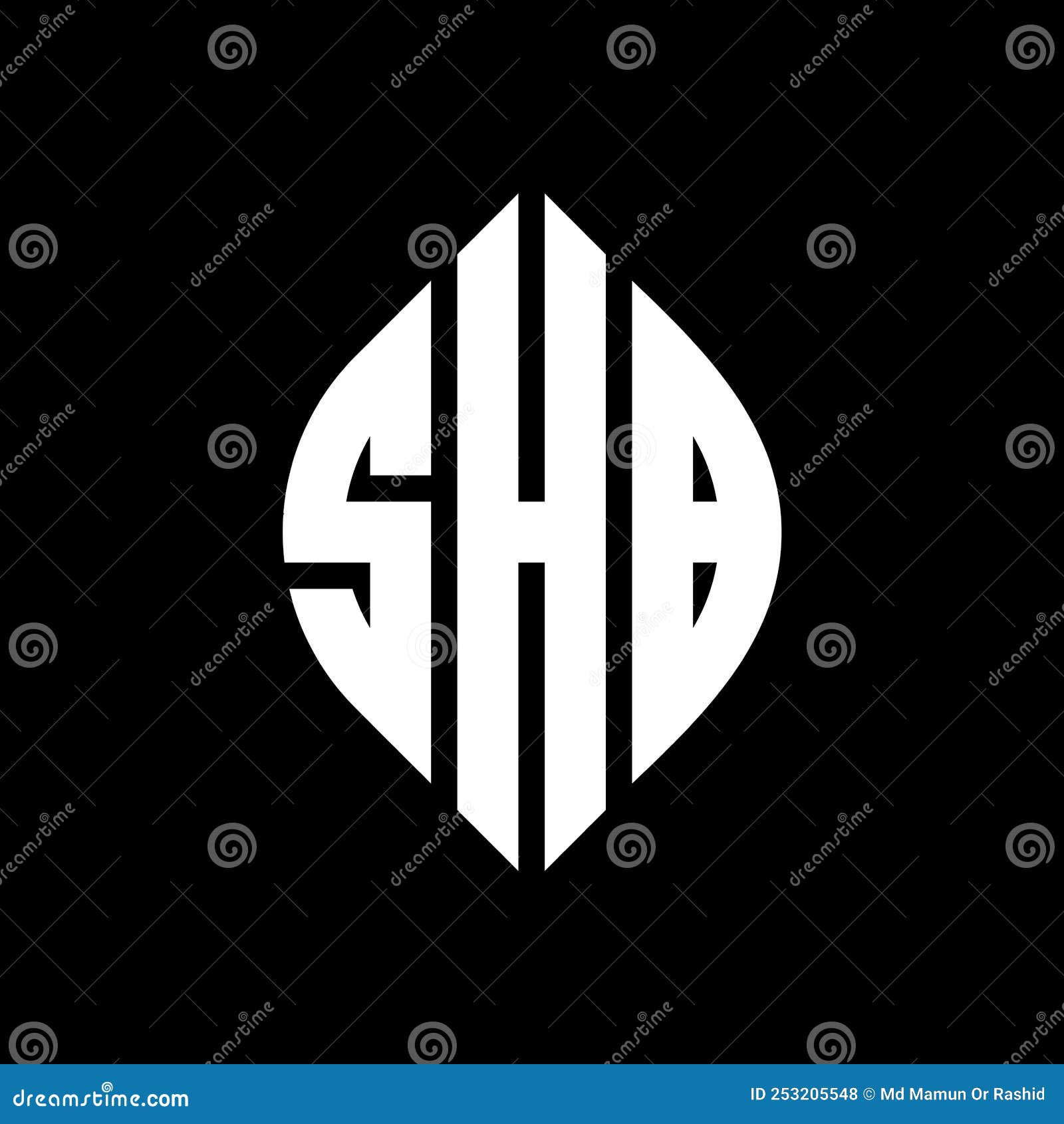 SHB Circle Letter Logo Design with Circle and Ellipse Shape. SHB ...