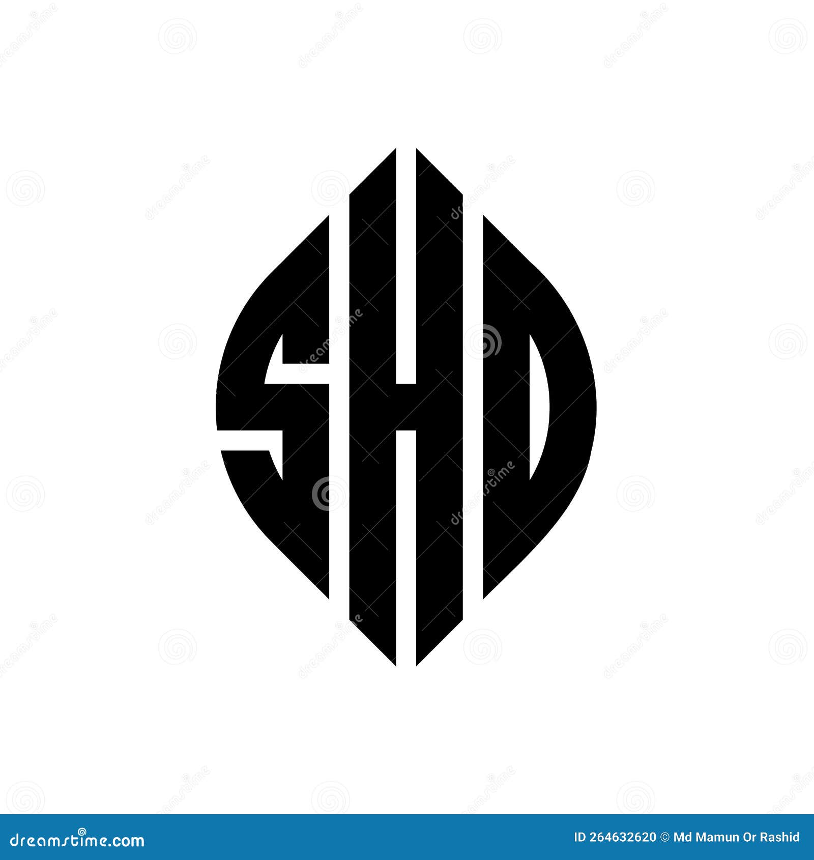 SHD Circle Letter Logo Design with Circle and Ellipse Shape. SHD ...