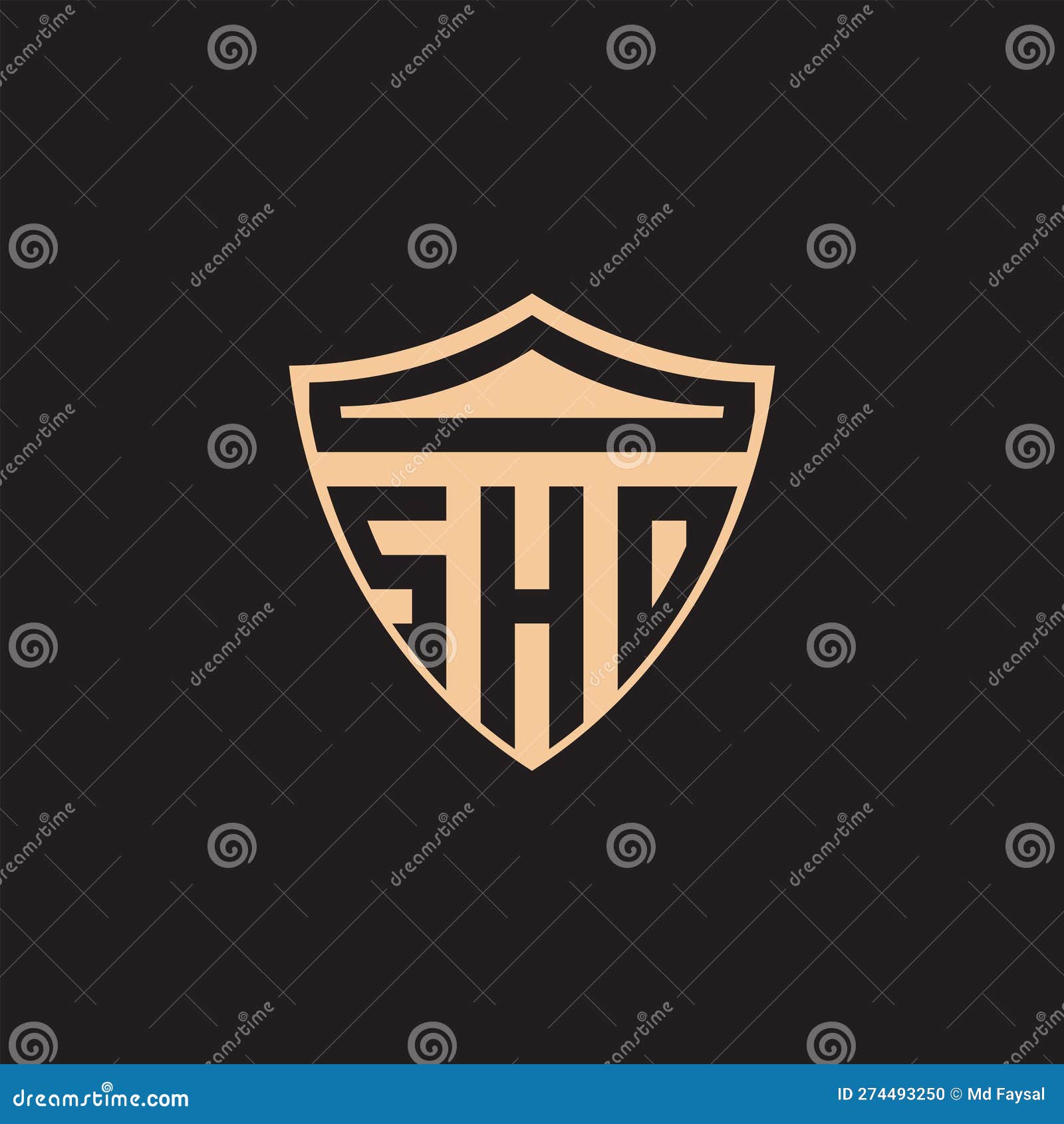 SHD Shield Abstract Monogram Letter Mark Vector Logo Stock Vector ...