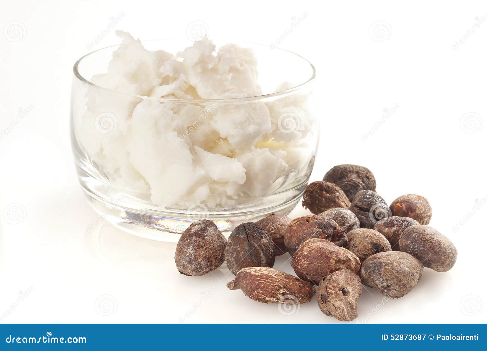 Shea Nuts Near Butter on White Background Stock Image - Image of seeds ...