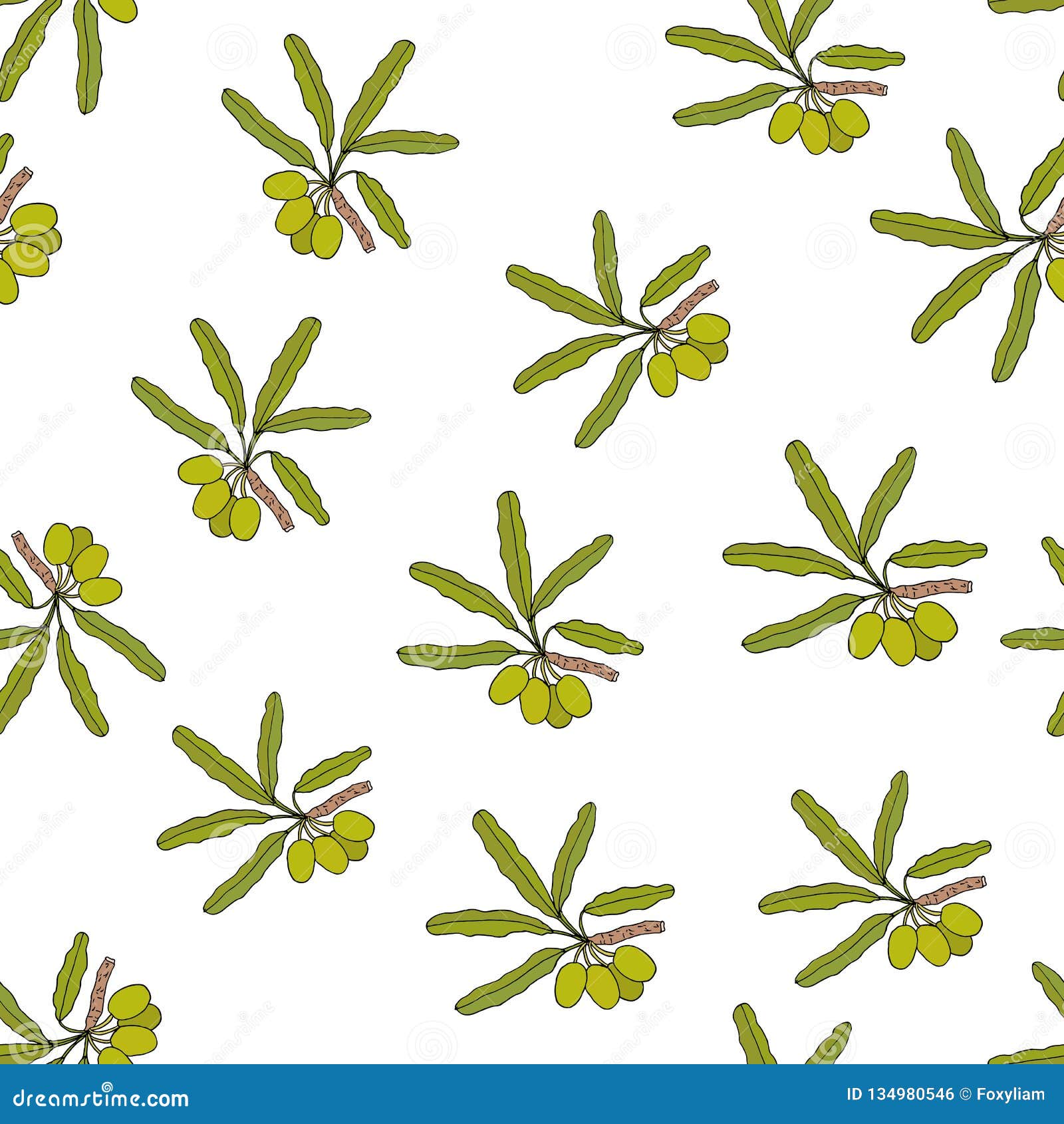 Shea Tree Branches Seamless Pattern Stock Vector - Illustration of east ...