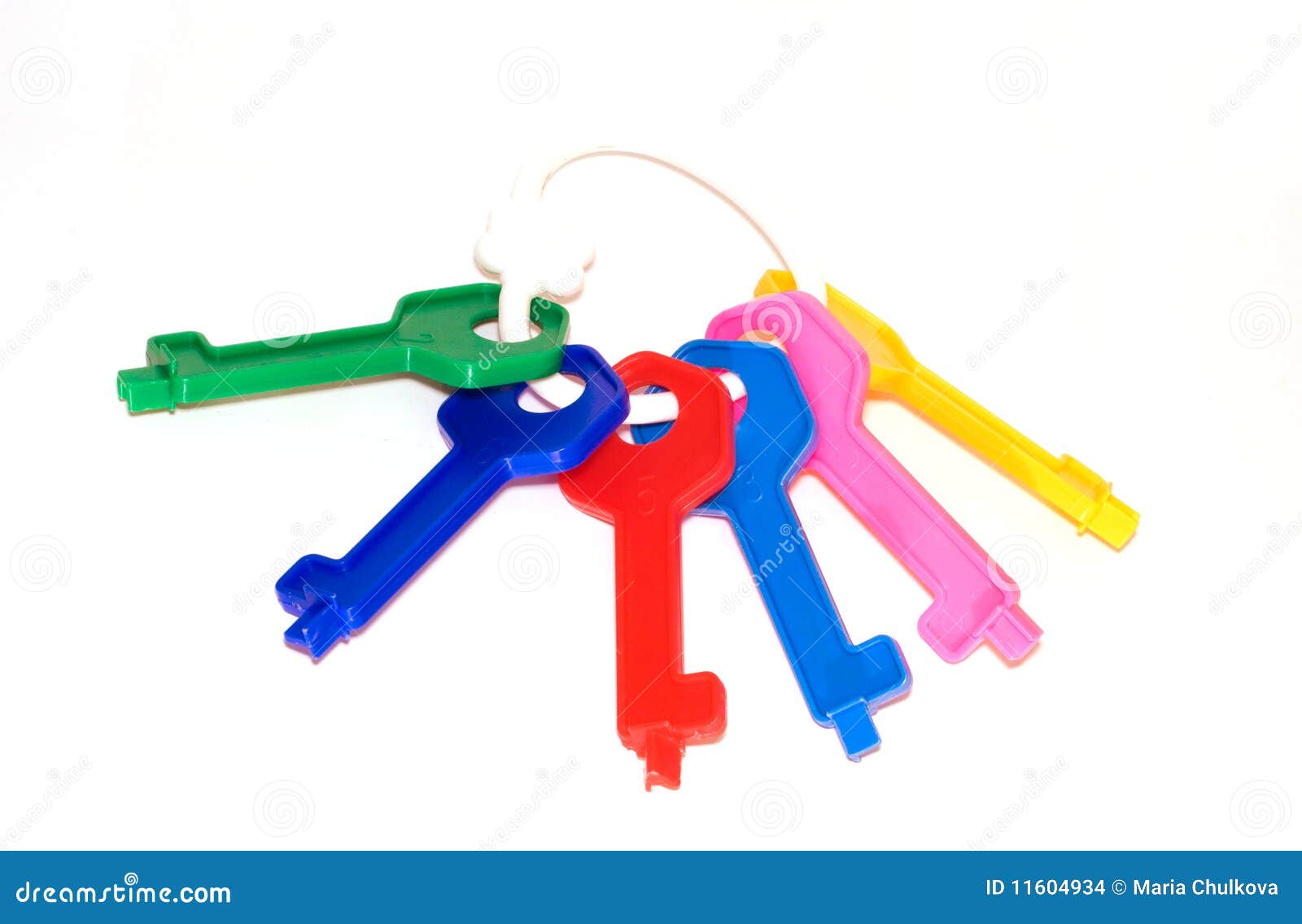 Sheaf of Toy Multi-coloured Keys Stock Photo - Image of isolated, green ...
