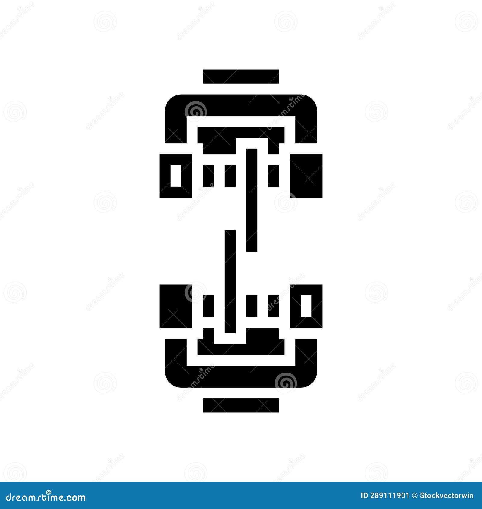 Shear Testing Materials Engineering Glyph Icon Vector Illustration ...
