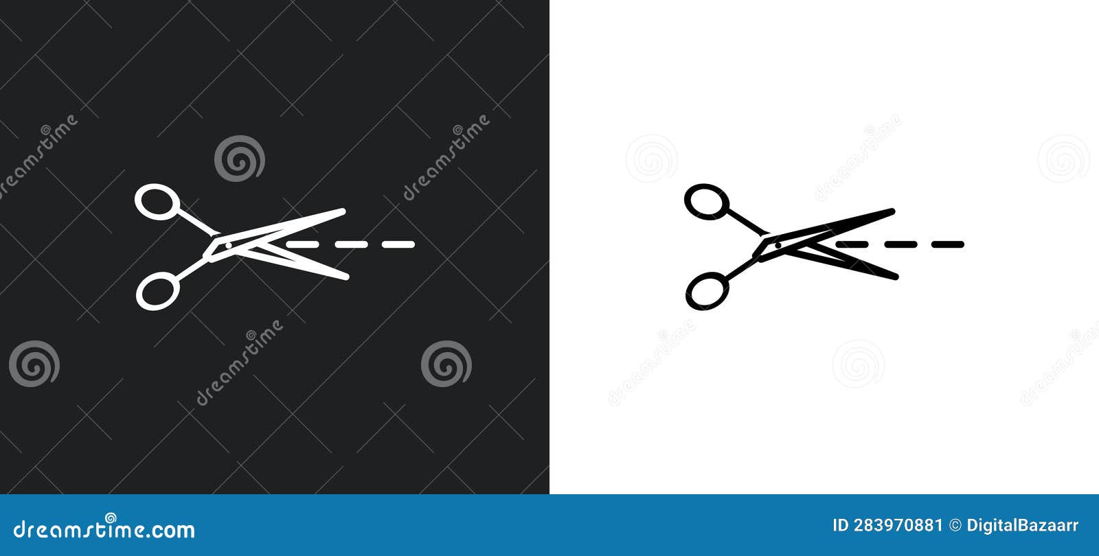Shears Outline Icon in White and Black Colors. Shears Flat Vector Icon ...