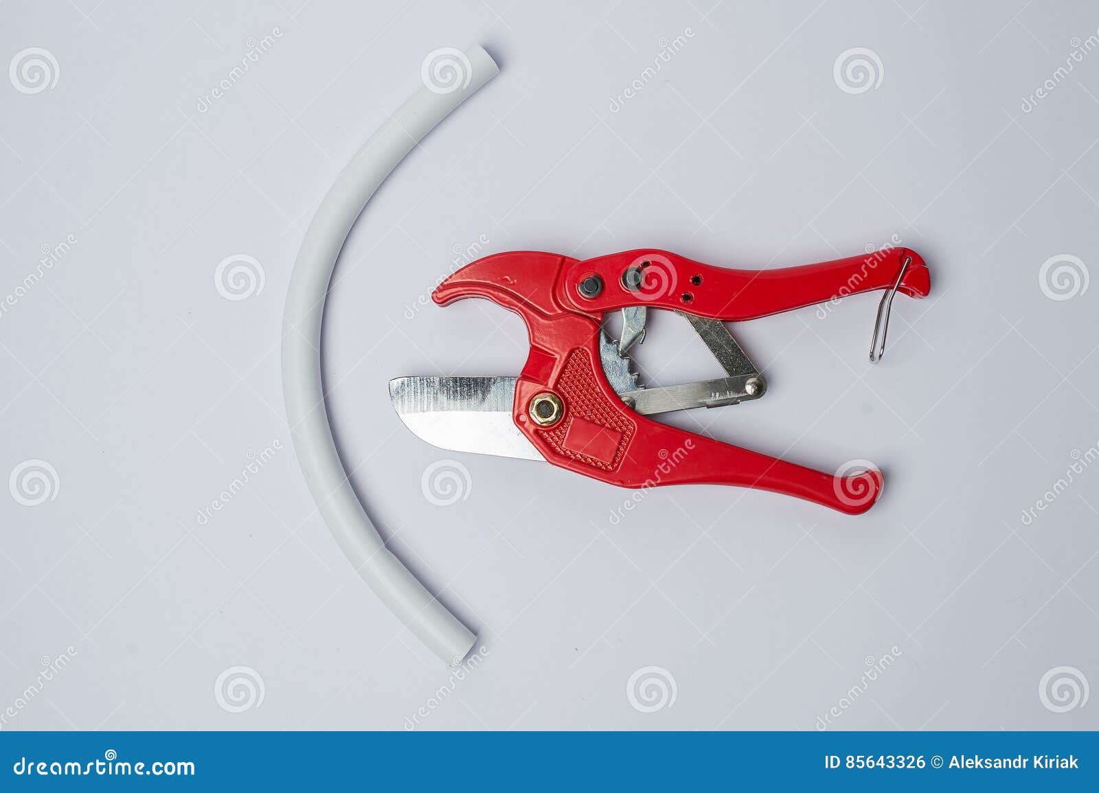 Shears for plastic pipes stock photo. Image of plastic - 85643326