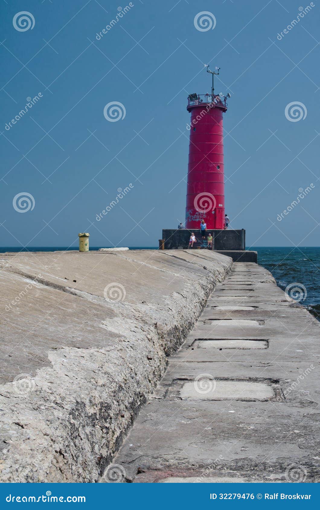 Sheboygan Breakwater Lighthouse, Wisconsin Stock Photo - Image of great ...